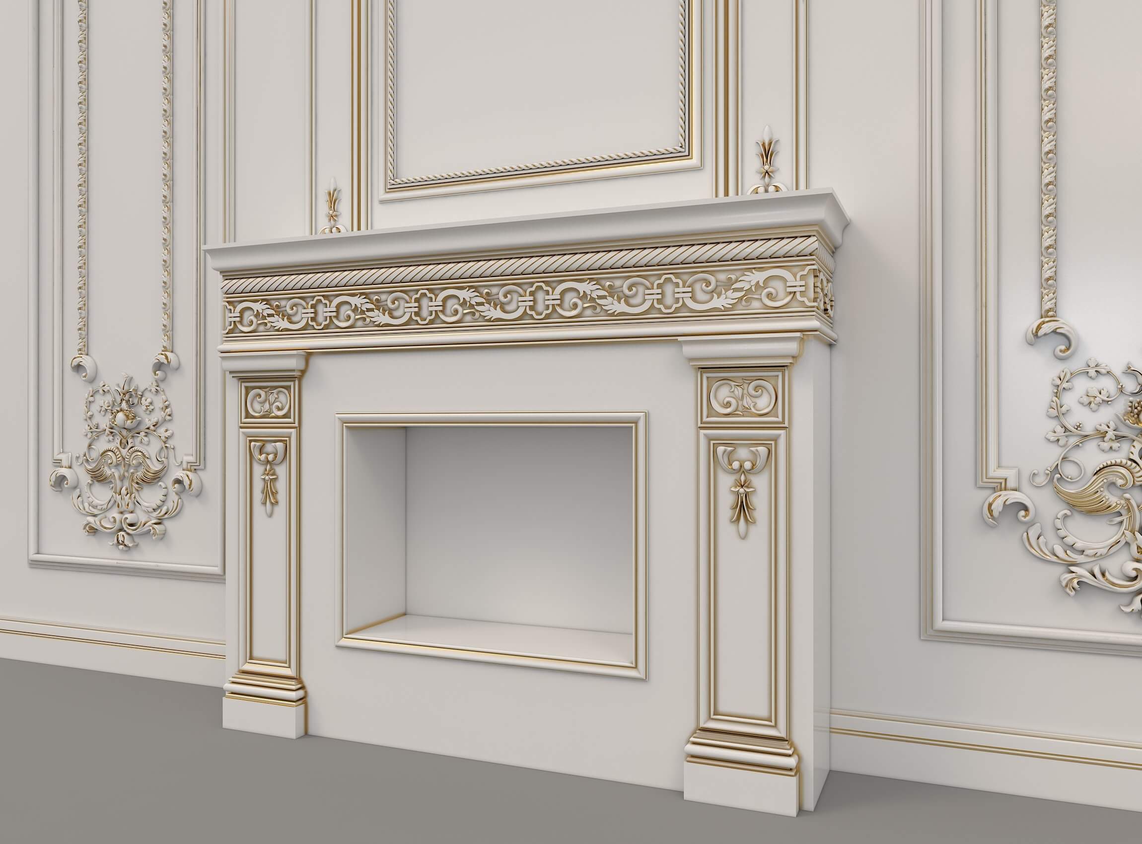 European Style Interior Wall Decoration 3 - 3D Model by nhattuankts