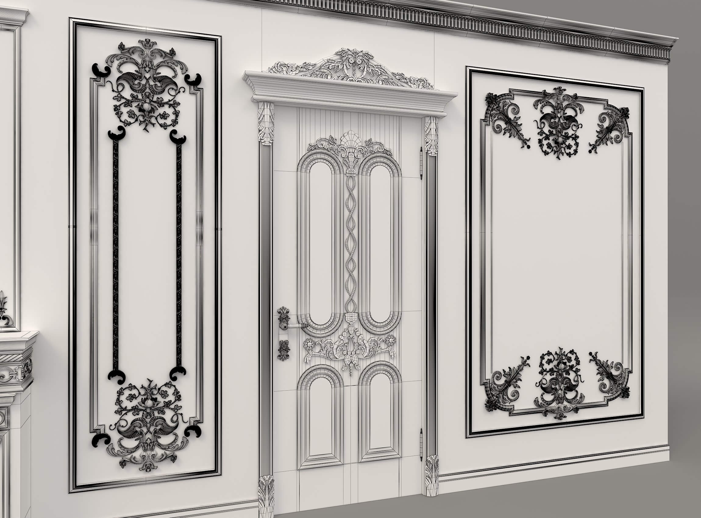 European Style Interior Wall Decoration 3 - 3D Model by nhattuankts