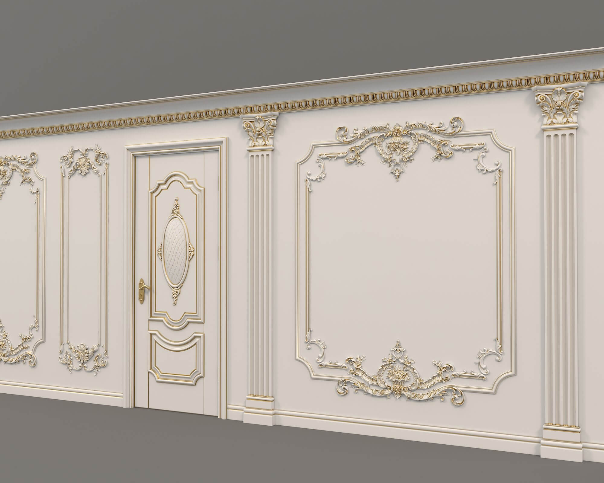 European Style Interior Wall Decoration 4 - 3D Model by nhattuankts