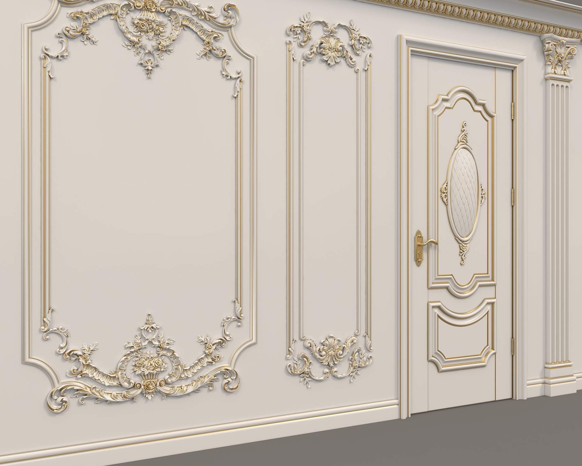 European Style Interior Wall Decoration 4 - 3D Model by nhattuankts