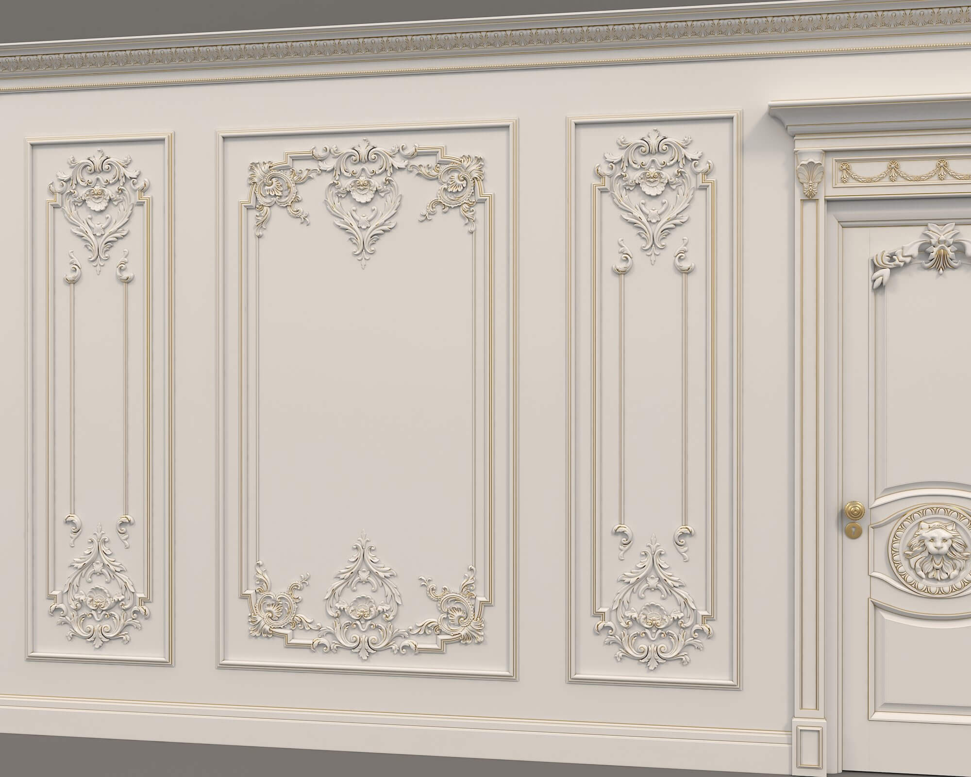 European Style Interior Wall Decoration 8 - 3D Model by nhattuankts
