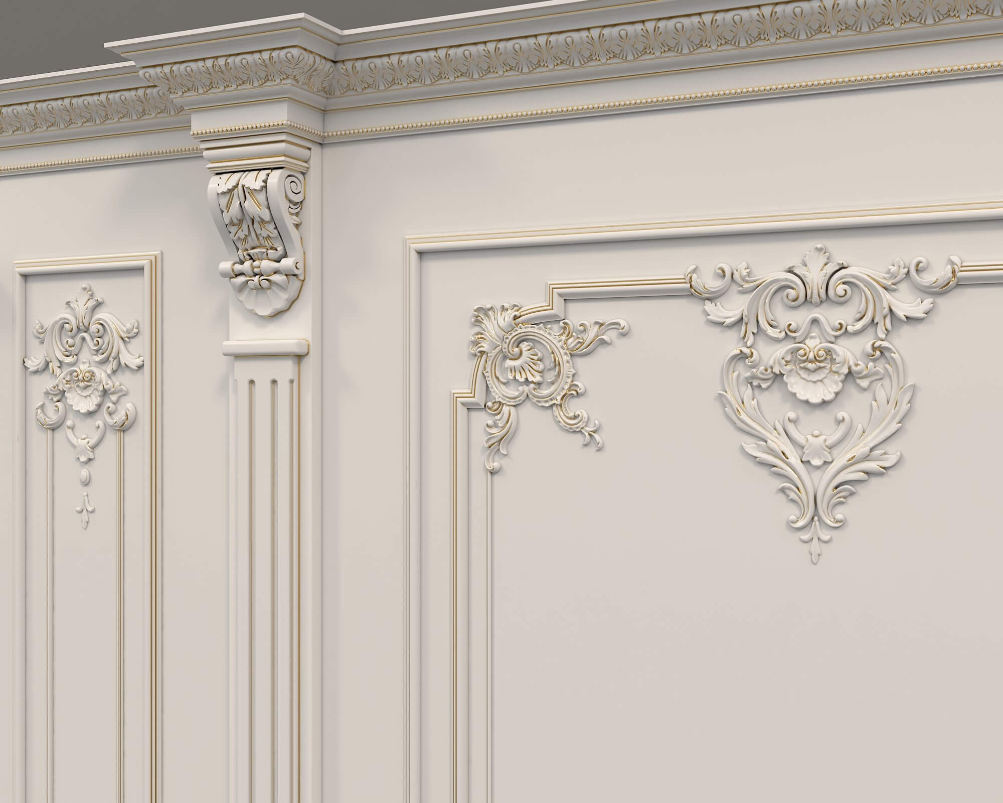 European Style Interior Wall Decoration 8 - 3D Model by nhattuankts