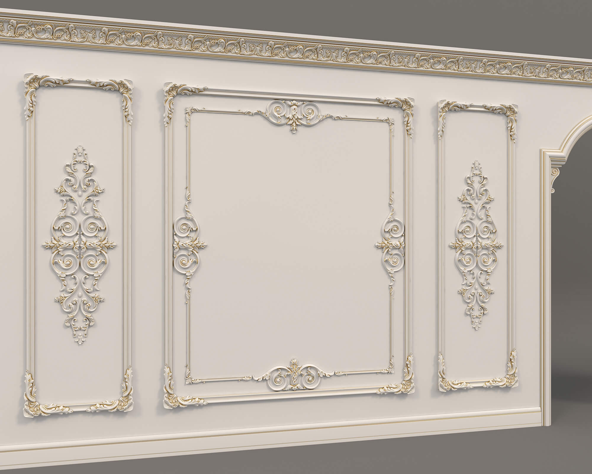 European Style Interior Wall Decoration 9 - 3D Model by nhattuankts