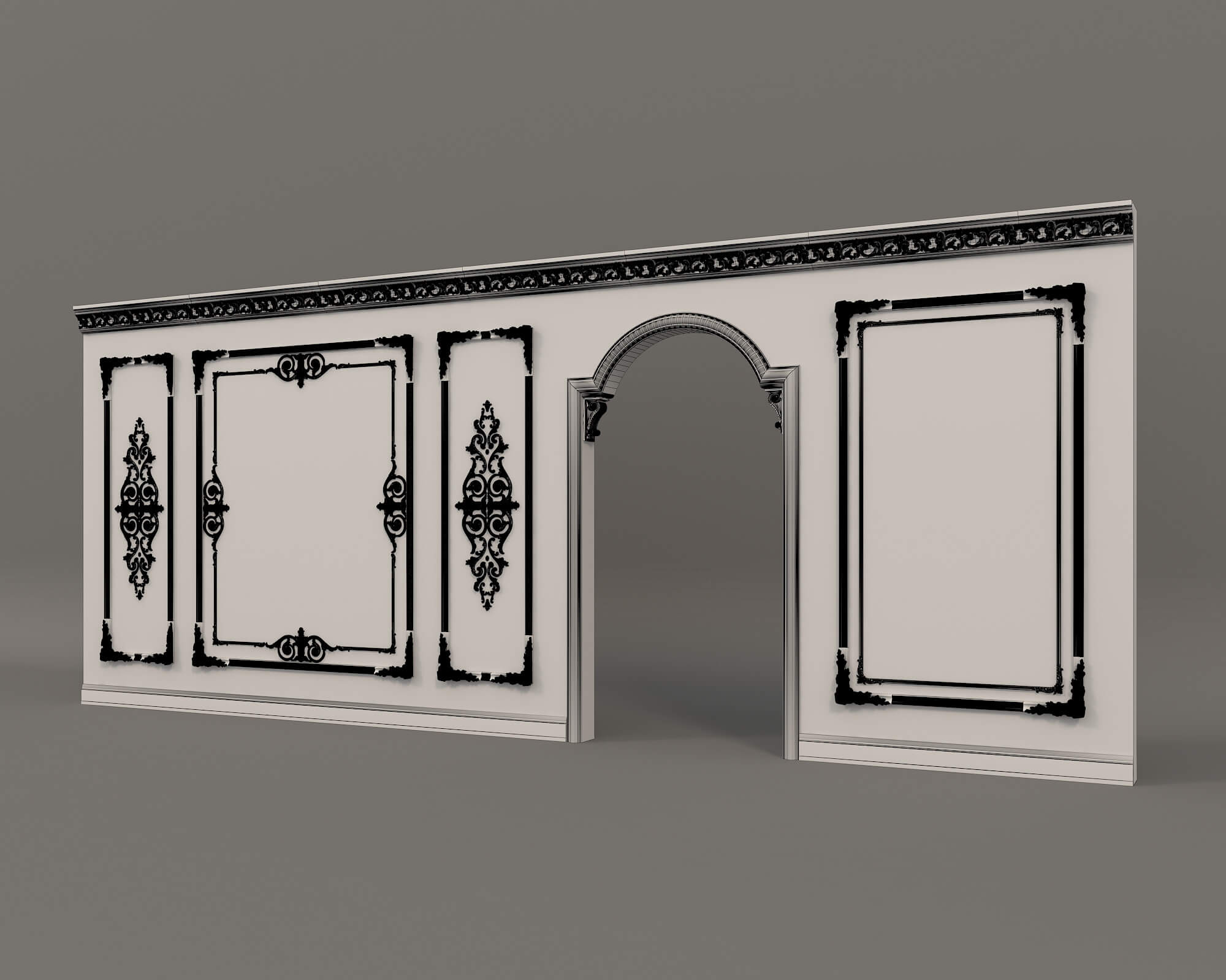 European Style Interior Wall Decoration 9 - 3D Model by nhattuankts