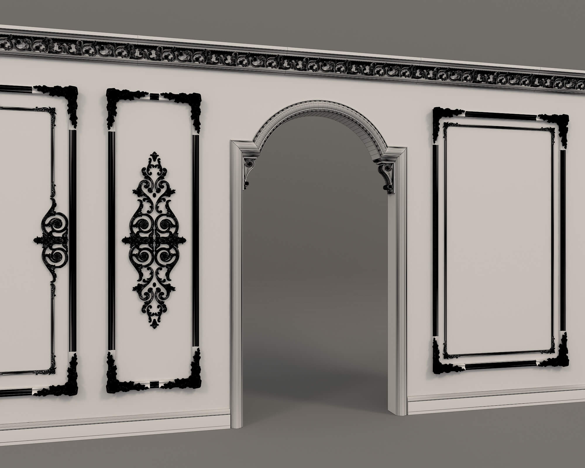 European Style Interior Wall Decoration 9 - 3D Model by nhattuankts