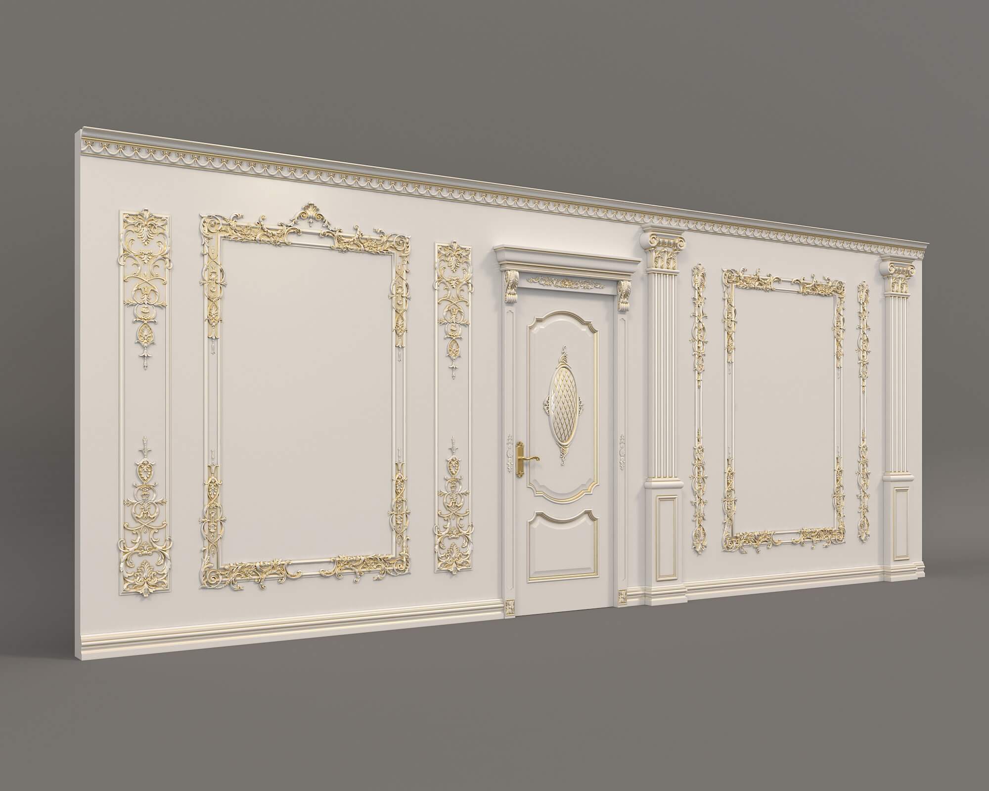 European Style Interior Wall Decoration - 3D Model by nhattuankts