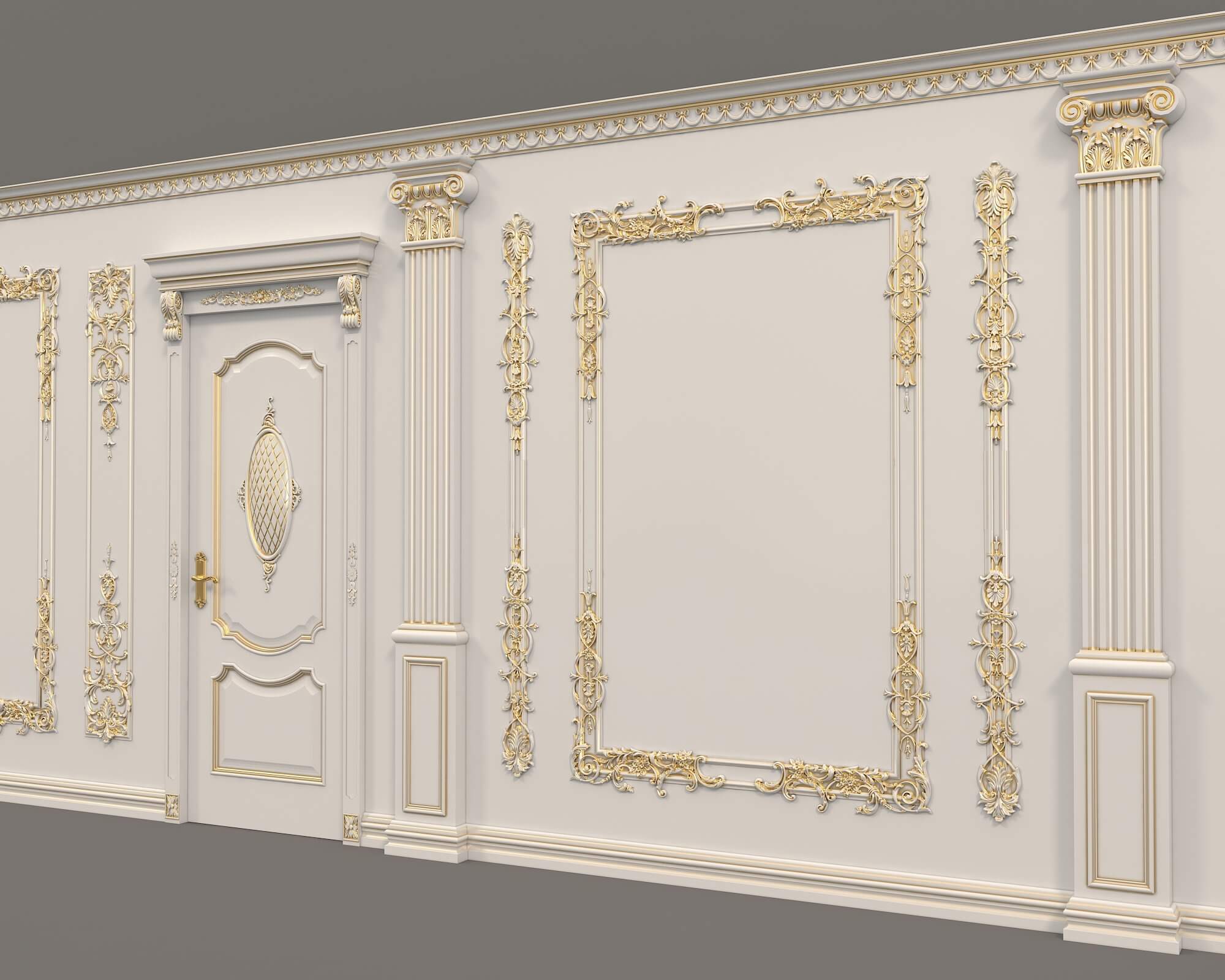 European Style Interior Wall Decoration - 3D Model by nhattuankts