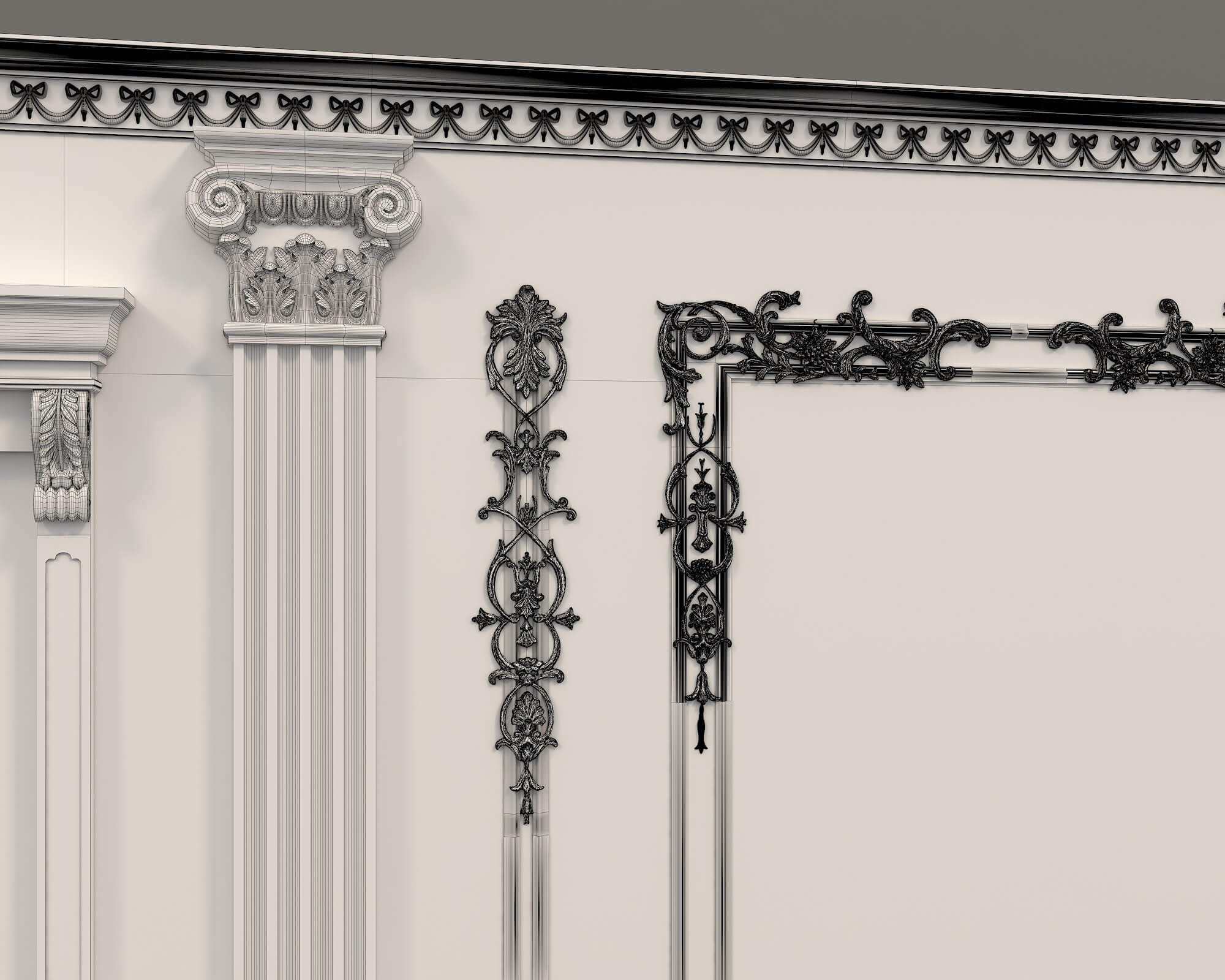 European Style Interior Wall Decoration - 3D Model by nhattuankts