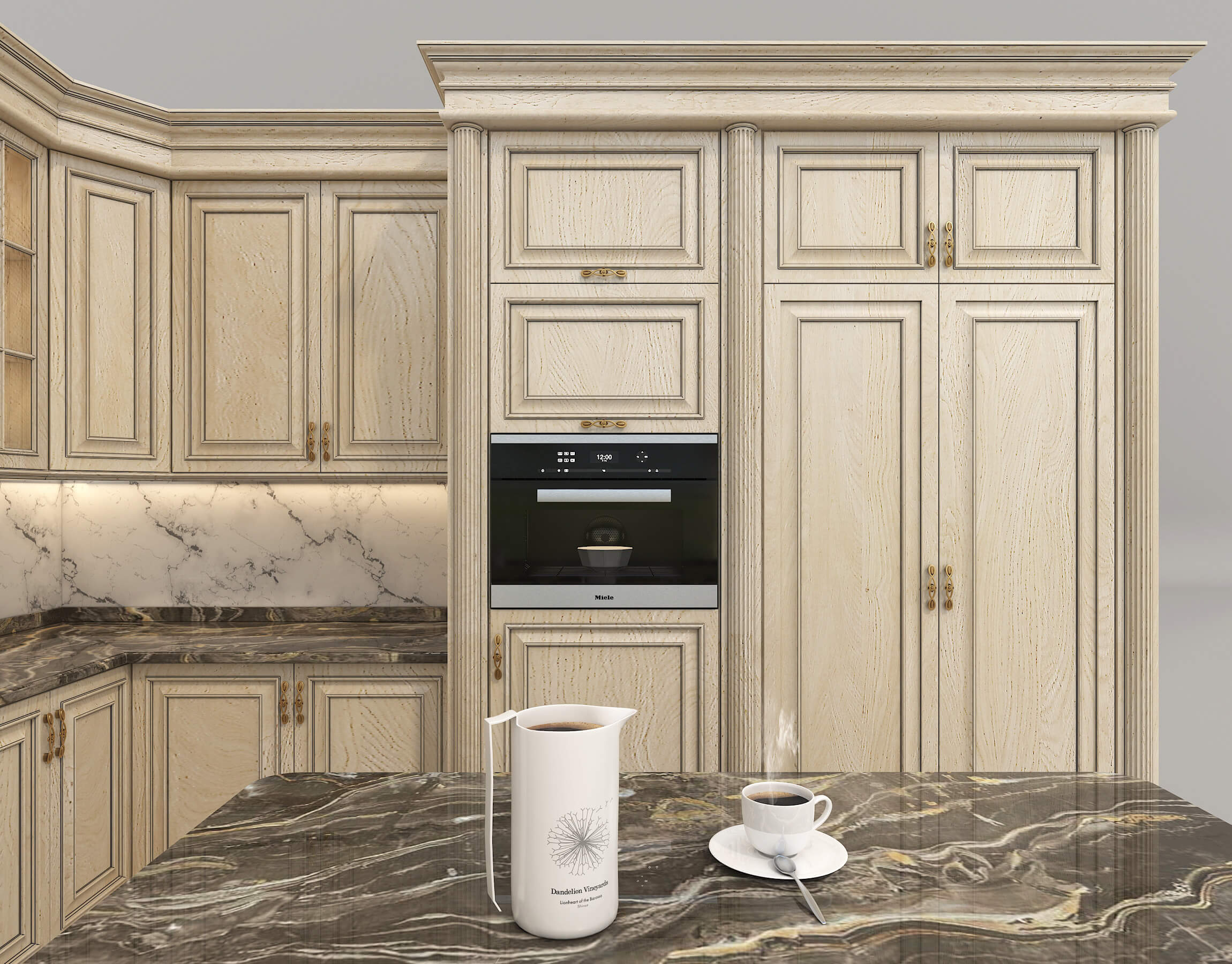 European Style Kitchen 6 - 3D Model by nhattuankts