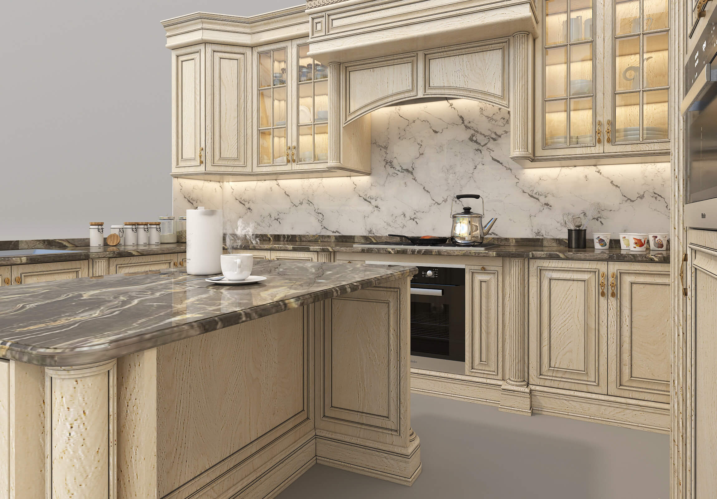 European Style Kitchen 6 - 3D Model by nhattuankts