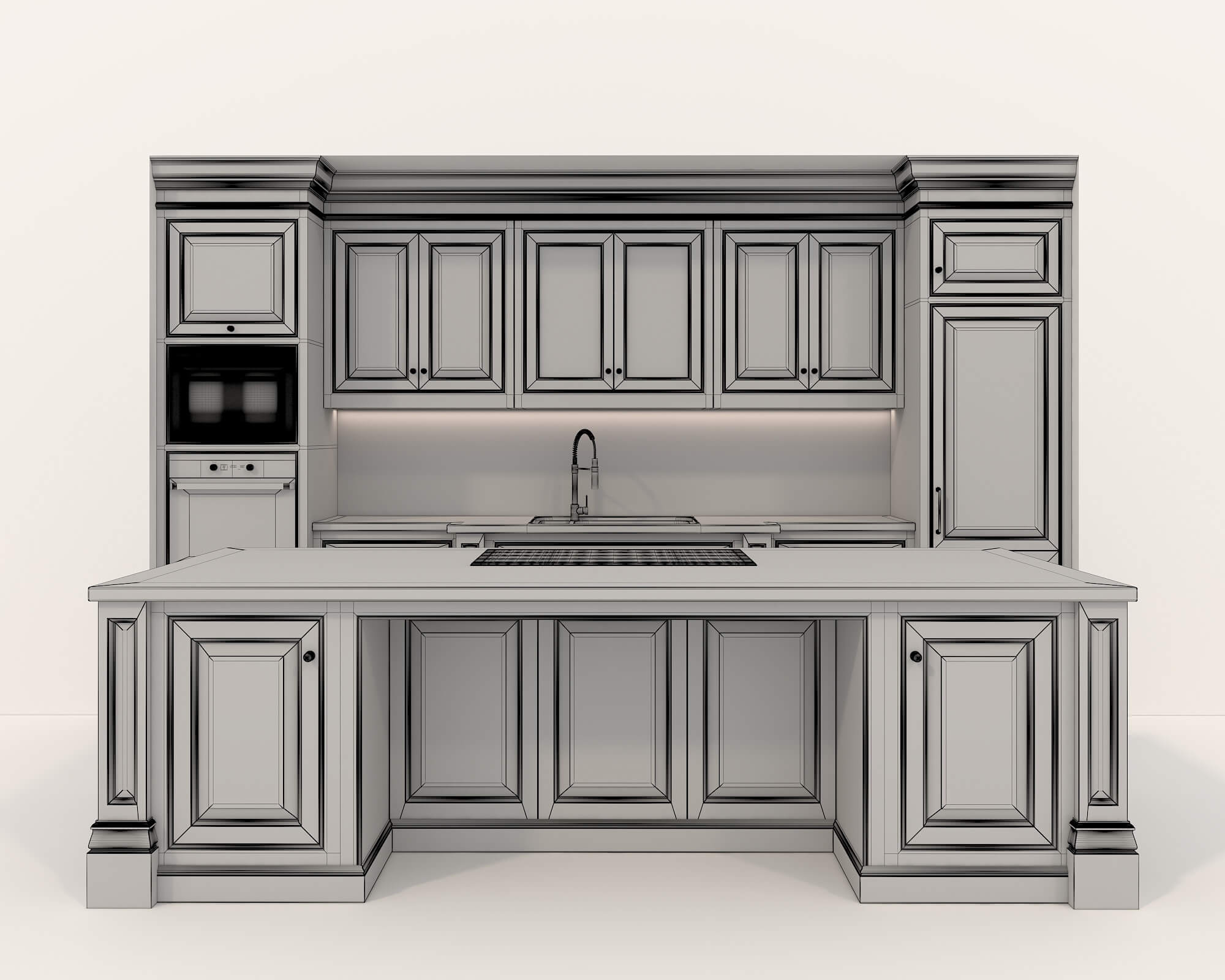 European Style Kitchen 7 - 3D Model by nhattuankts