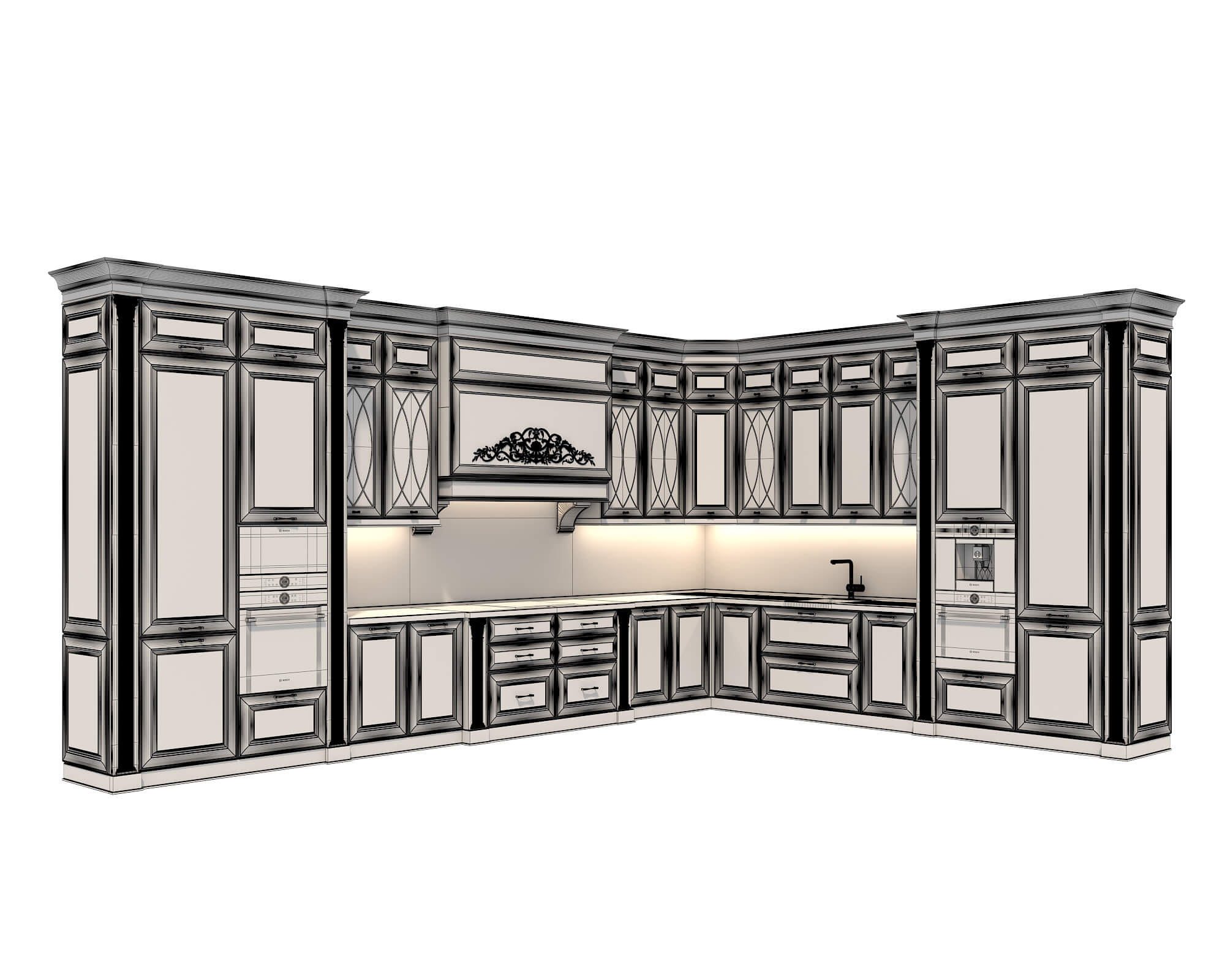 European Style Kitchen 8 - 3D Model by nhattuankts