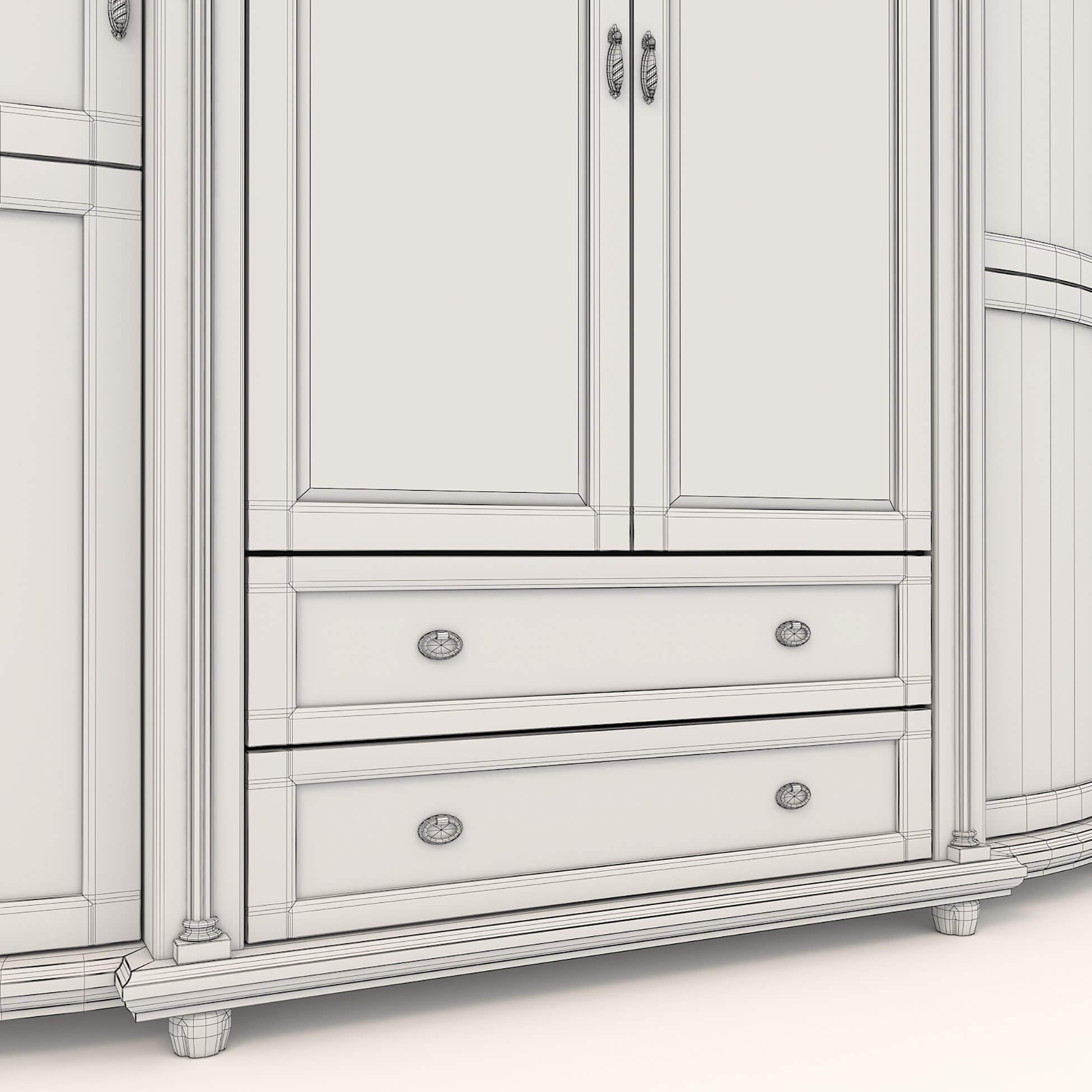 European Style Wardrobe 2 - 3D Model by nhattuankts