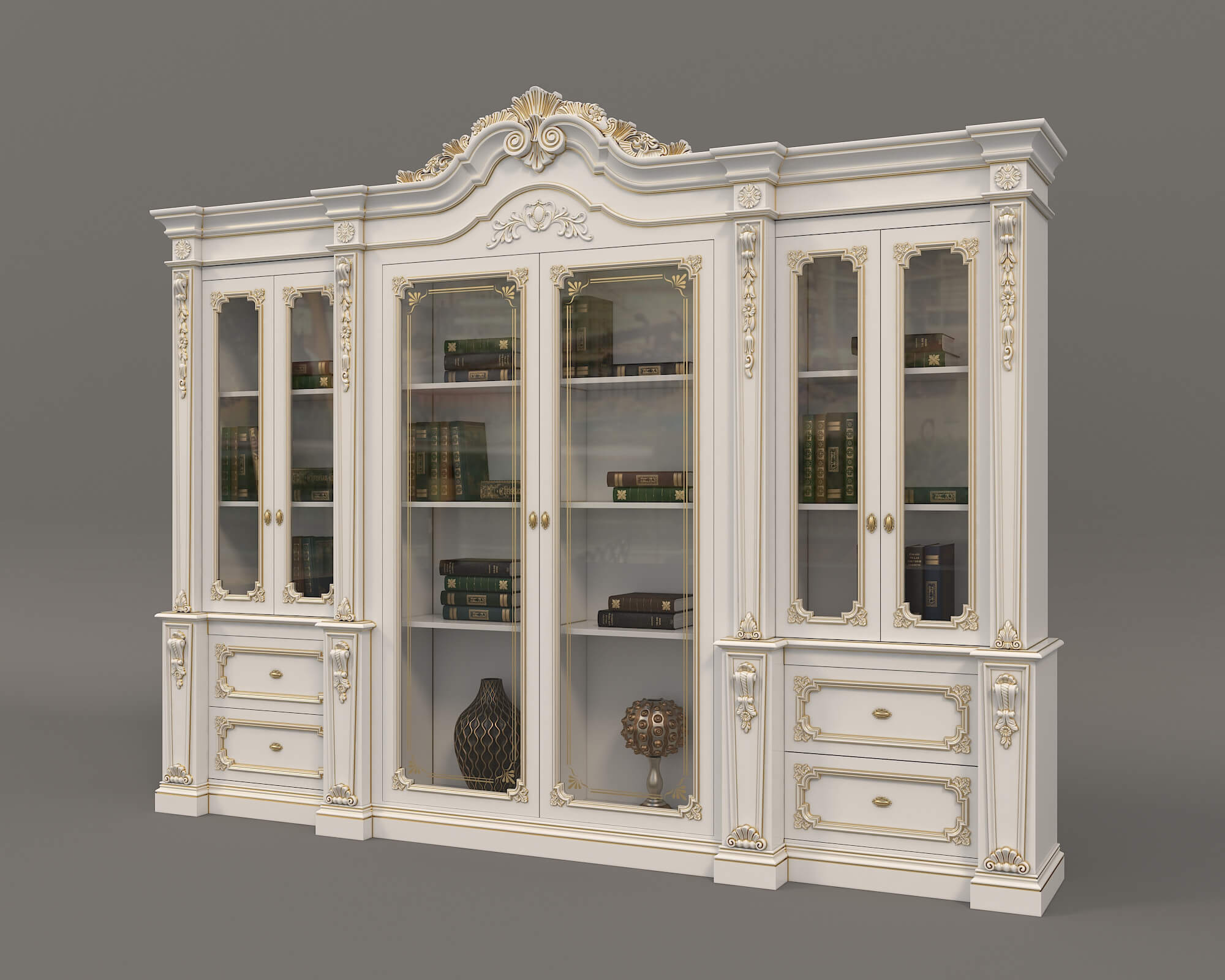Display Cabinet Classic Style 3D Render by nhattuankts