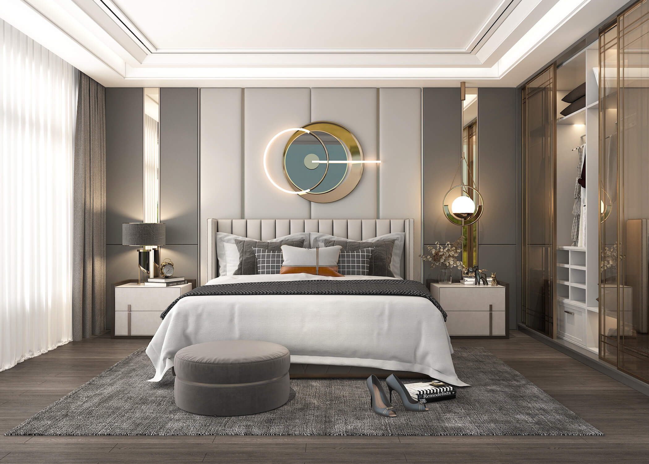 Modern Bedroom Interior Scene 3D Render by nhattuankts