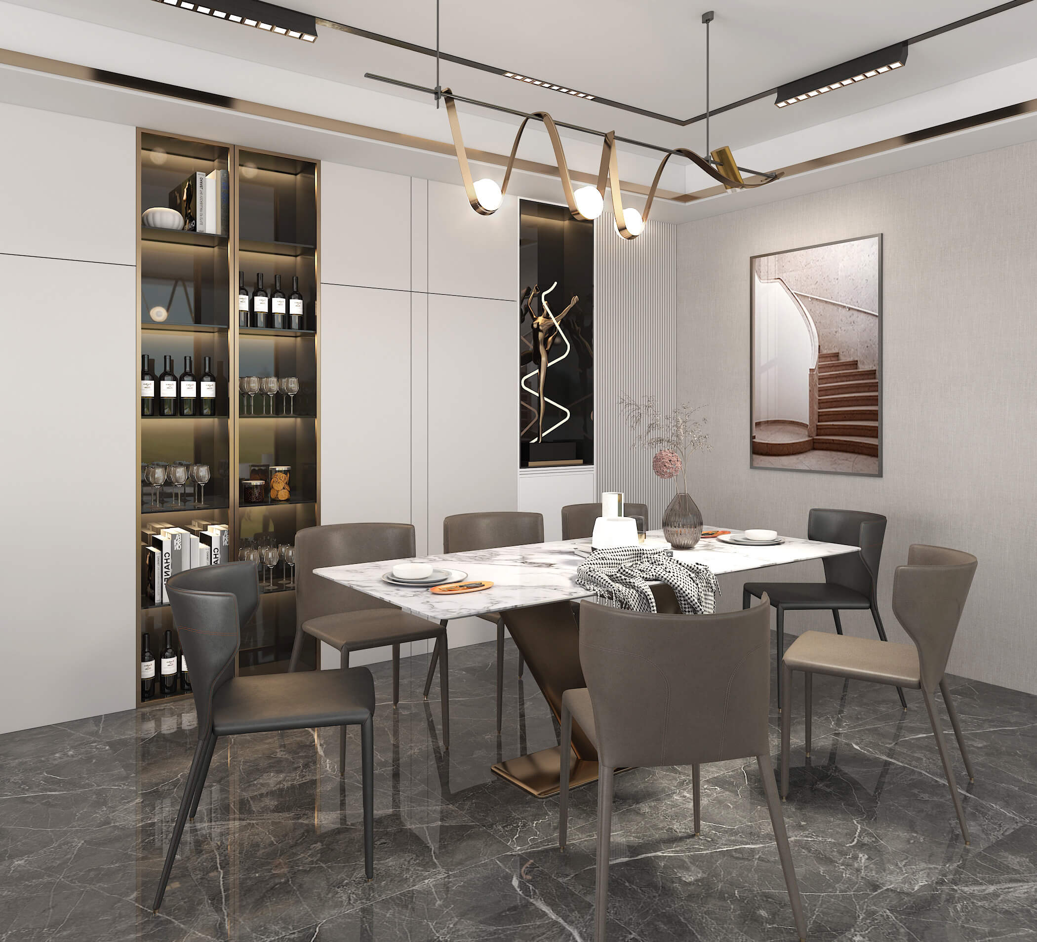 Living Room and Dining Room Scene - 3D Model by nhattuankts