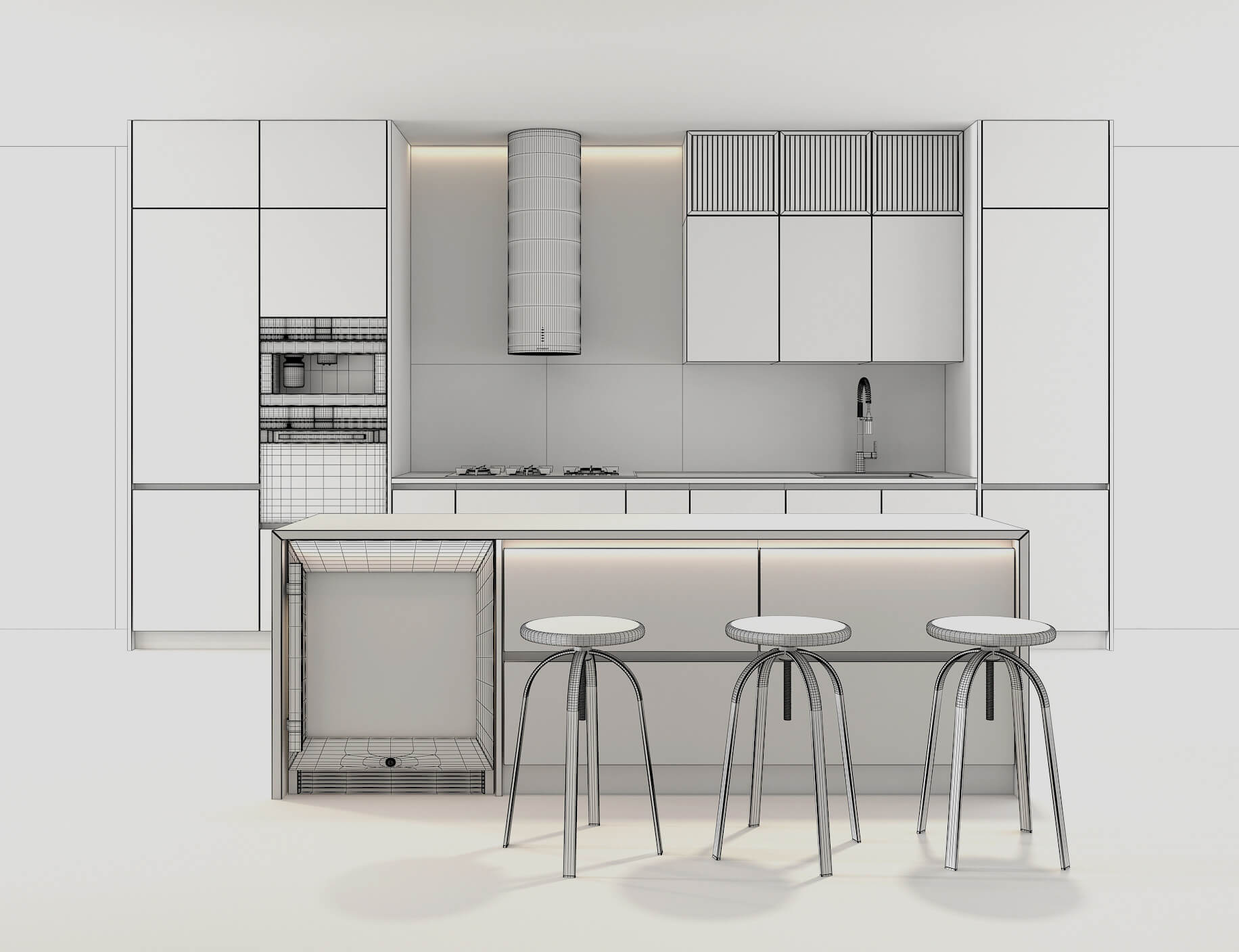 Living Room and Kitchen Scene 2 - 3D Model by nhattuankts