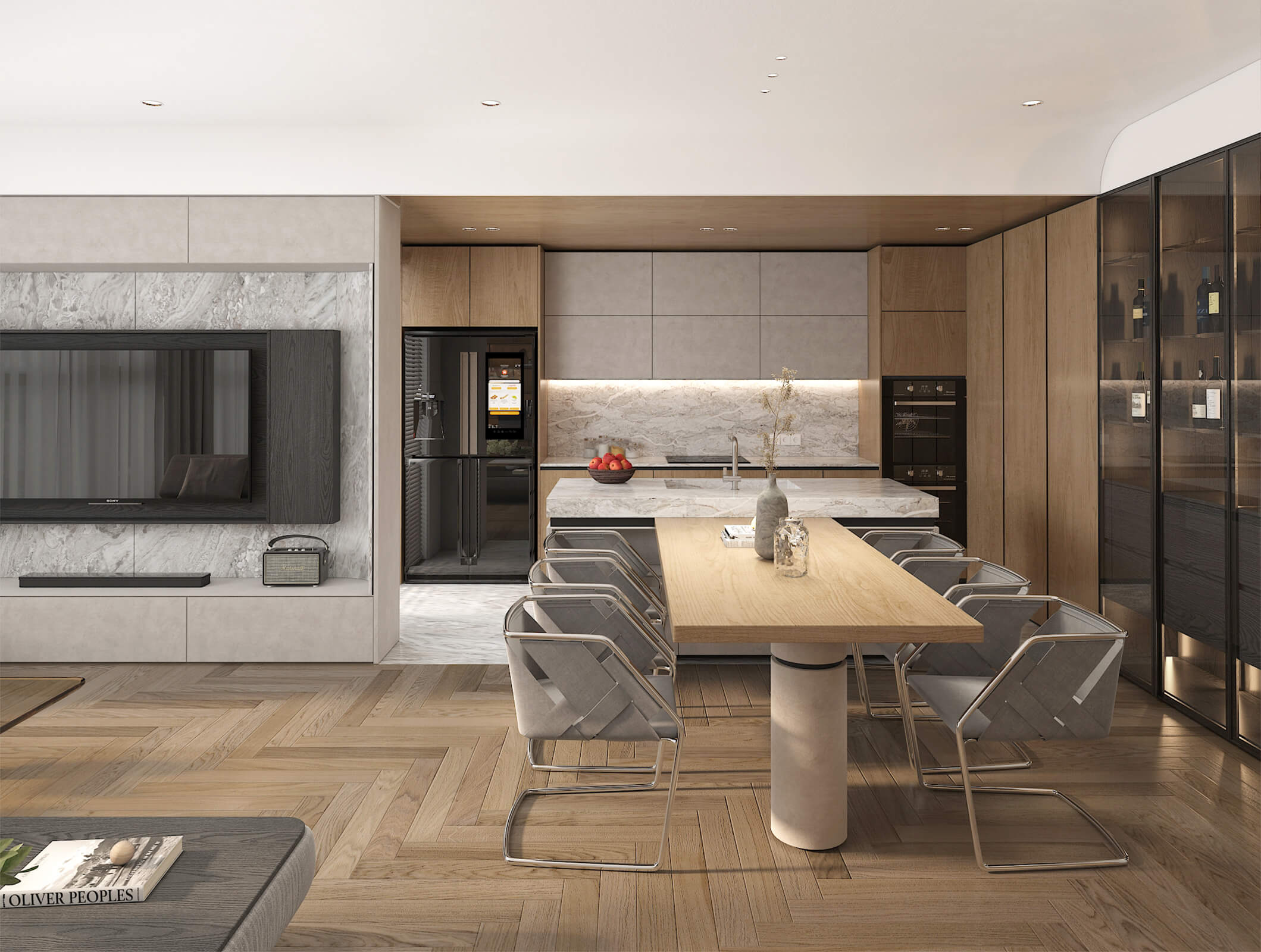 Living Room and Kitchen Scene 3 - 3D Model by nhattuankts