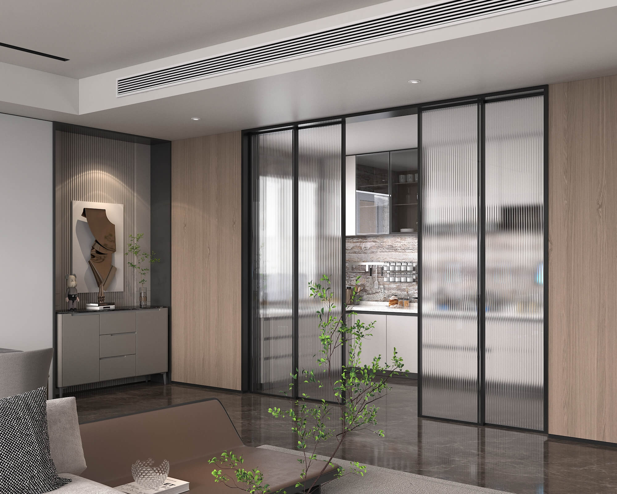 Living Room and Kitchen Scene 4 - 3D Model by nhattuankts