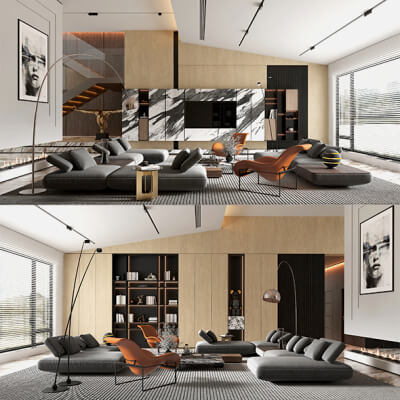 Living Room Scene 19 - 3D Model by nhattuankts