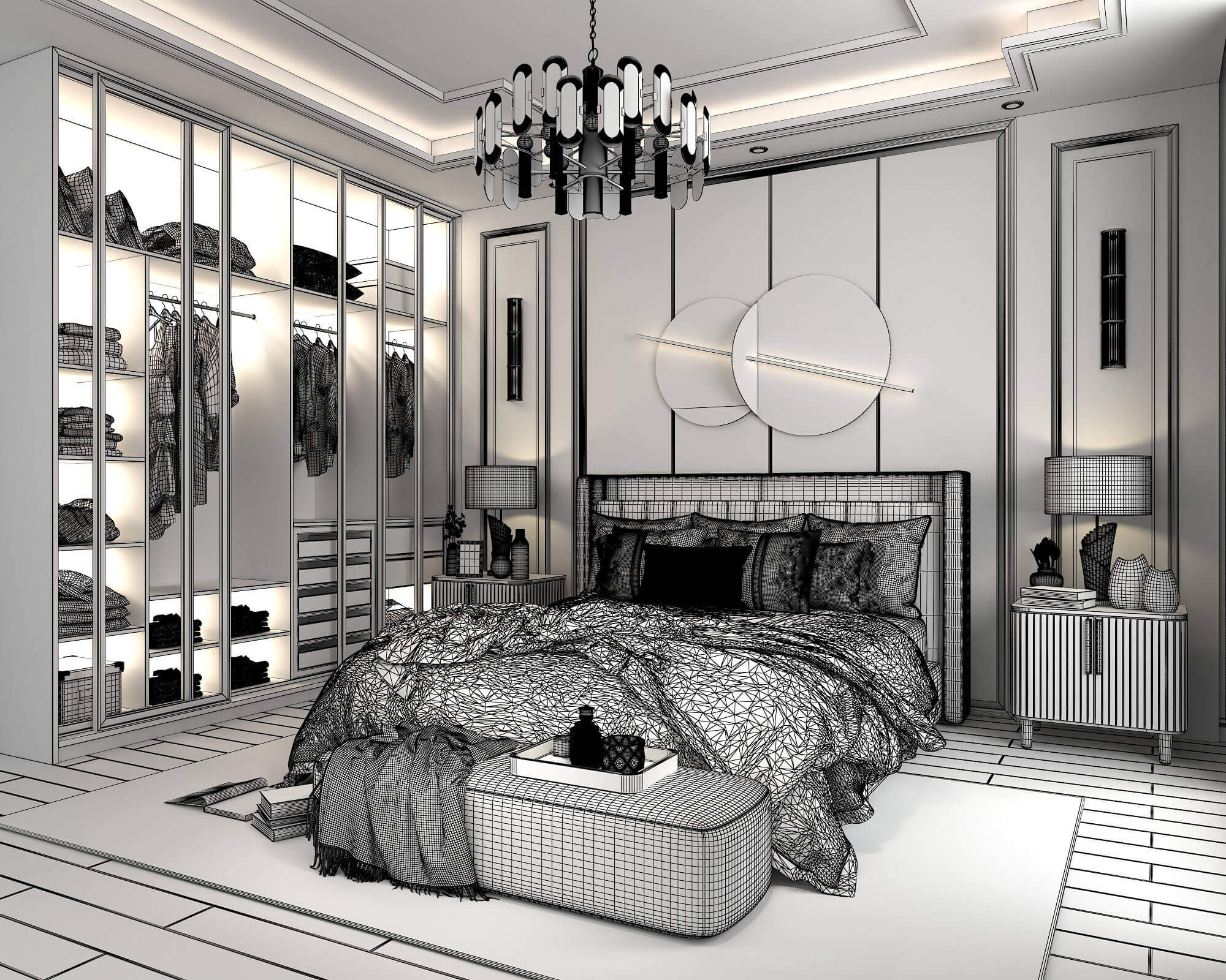 Luxury Bedroom Interior Scene 2 - 3D Model by nhattuankts