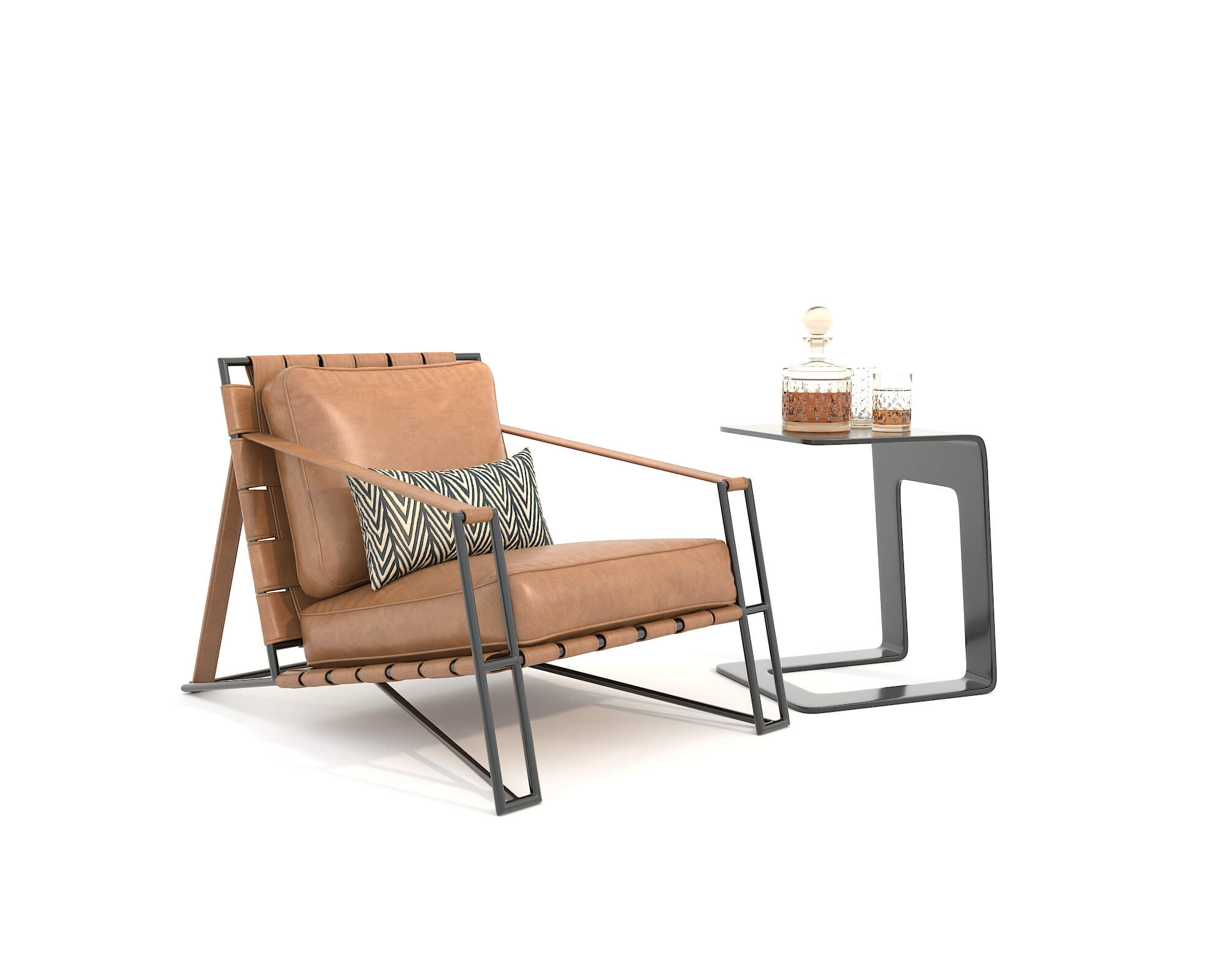 Luxury Coffee Table and Lounge Chair 7 - 3D Model by nhattuankts