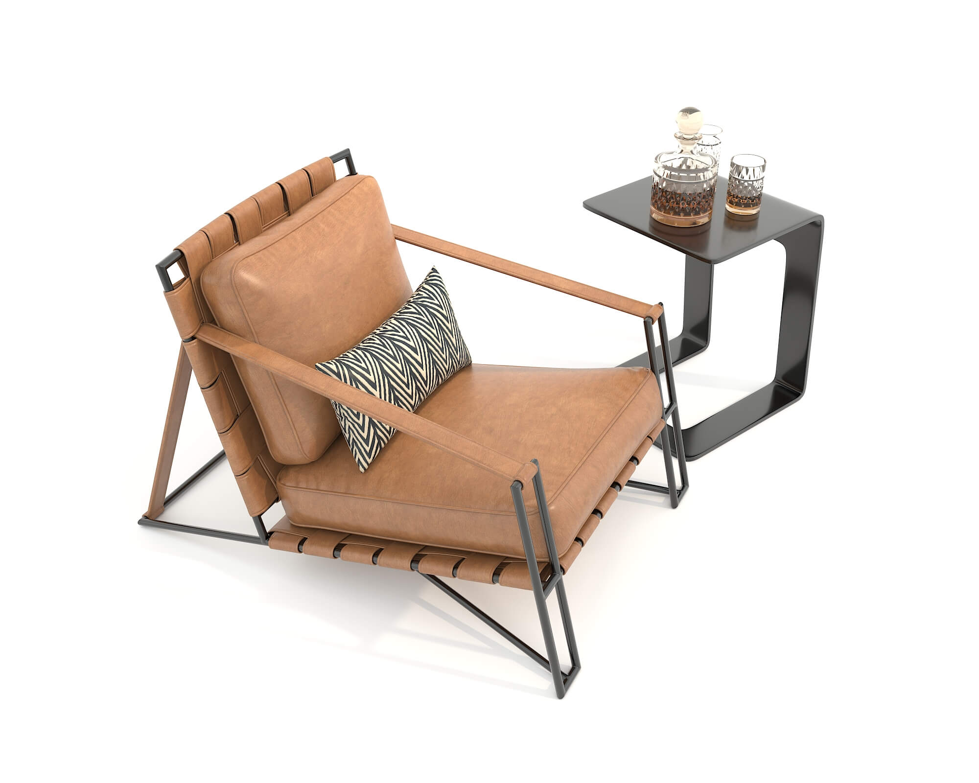 Luxury Coffee Table and Lounge Chair 7 - 3D Model by nhattuankts