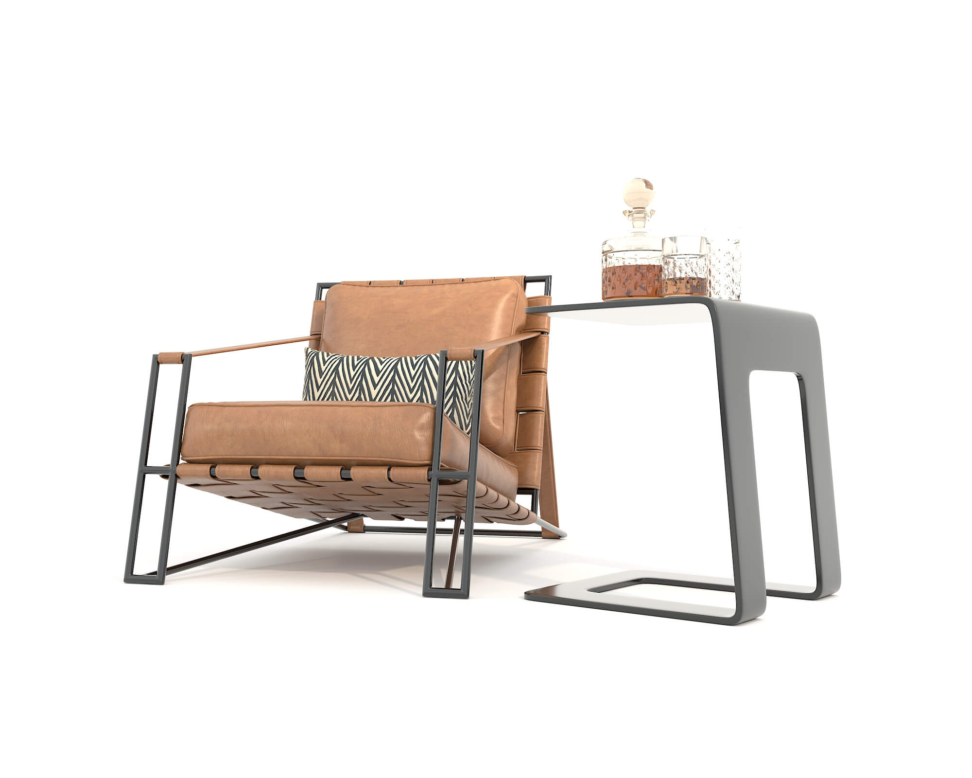 Luxury Coffee Table and Lounge Chair 7 - 3D Model by nhattuankts