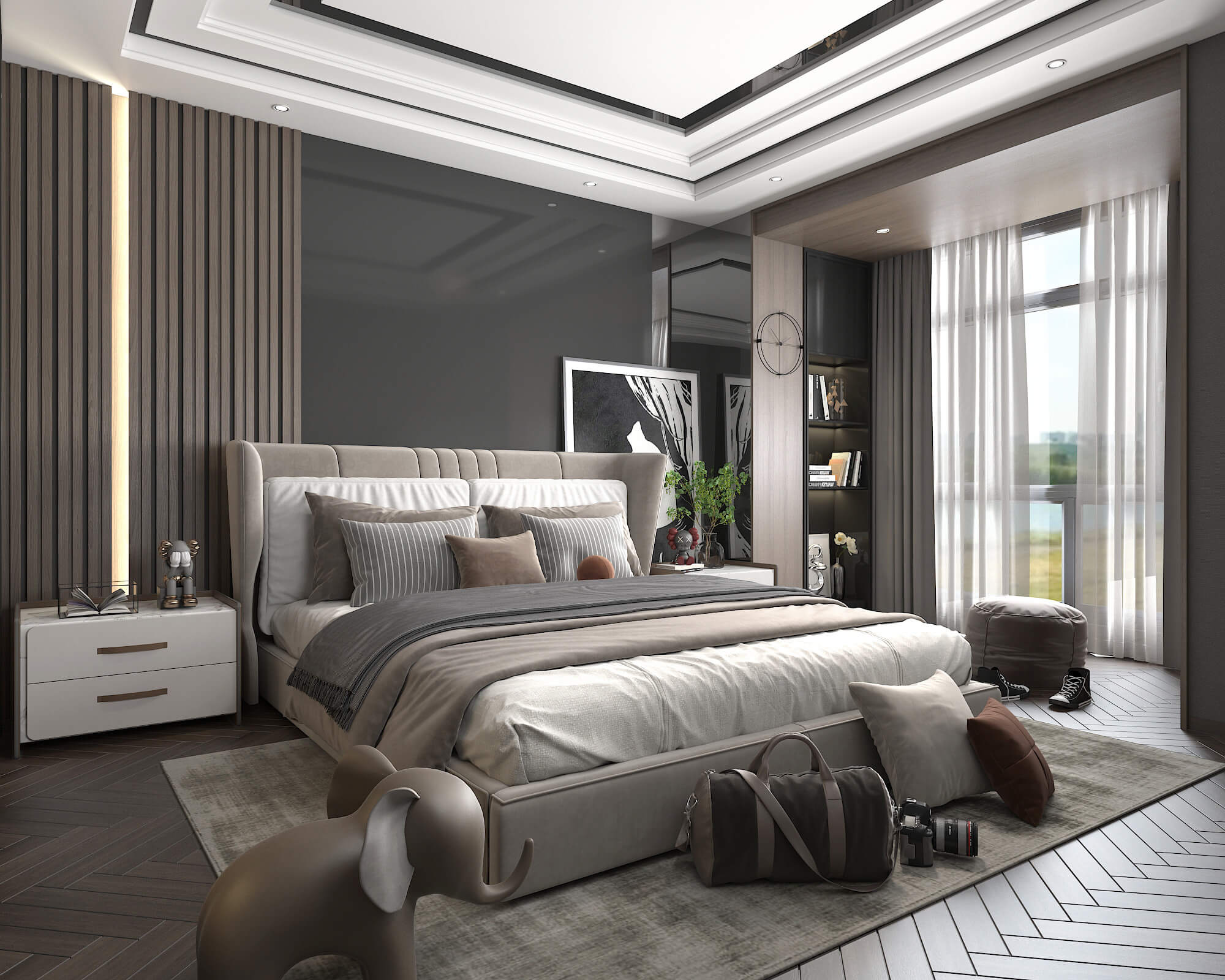 Modern Bedroom Interior Scene 20 - 3D Model by nhattuankts