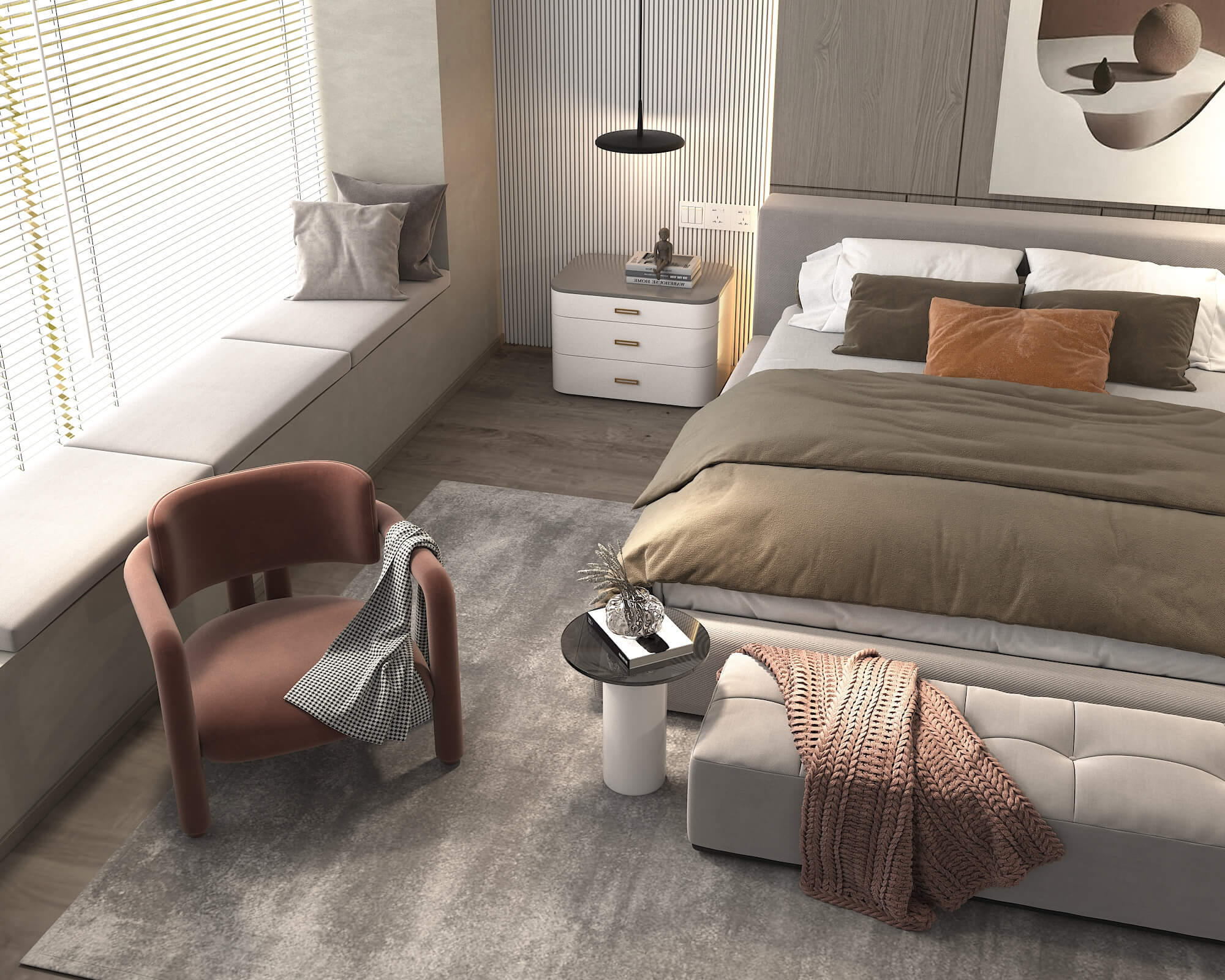 Modern Bedroom Interior Scene 25 - 3D Model by nhattuankts