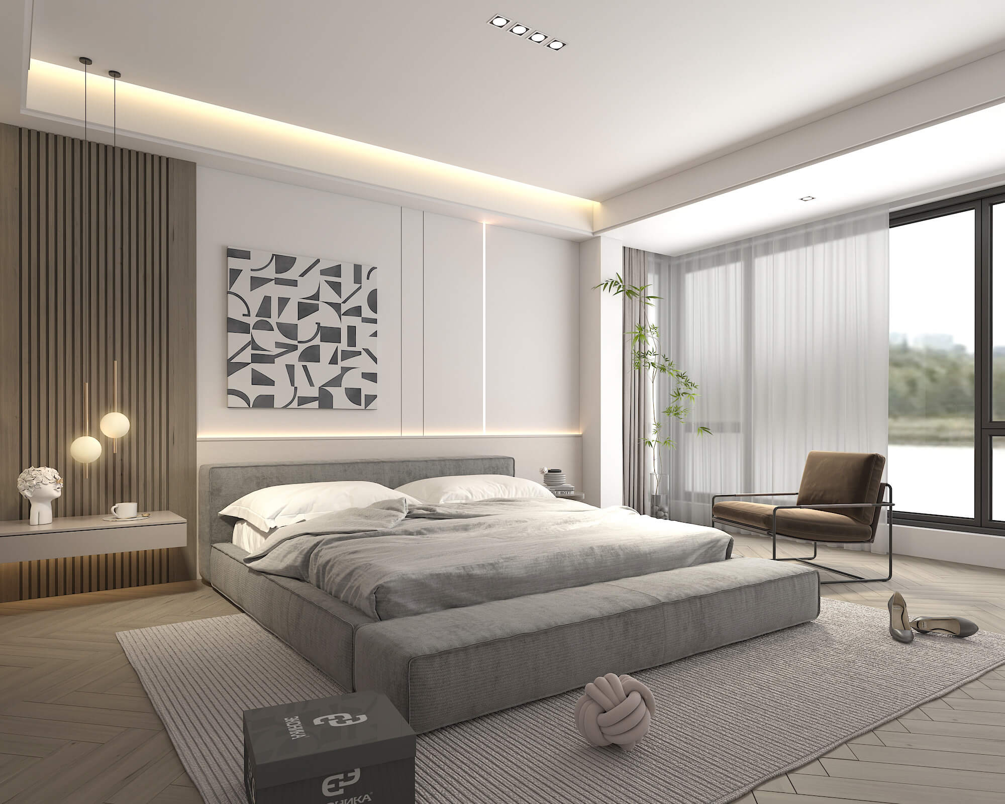 Modern Bedroom Interior Scene 28 - 3D Model by nhattuankts