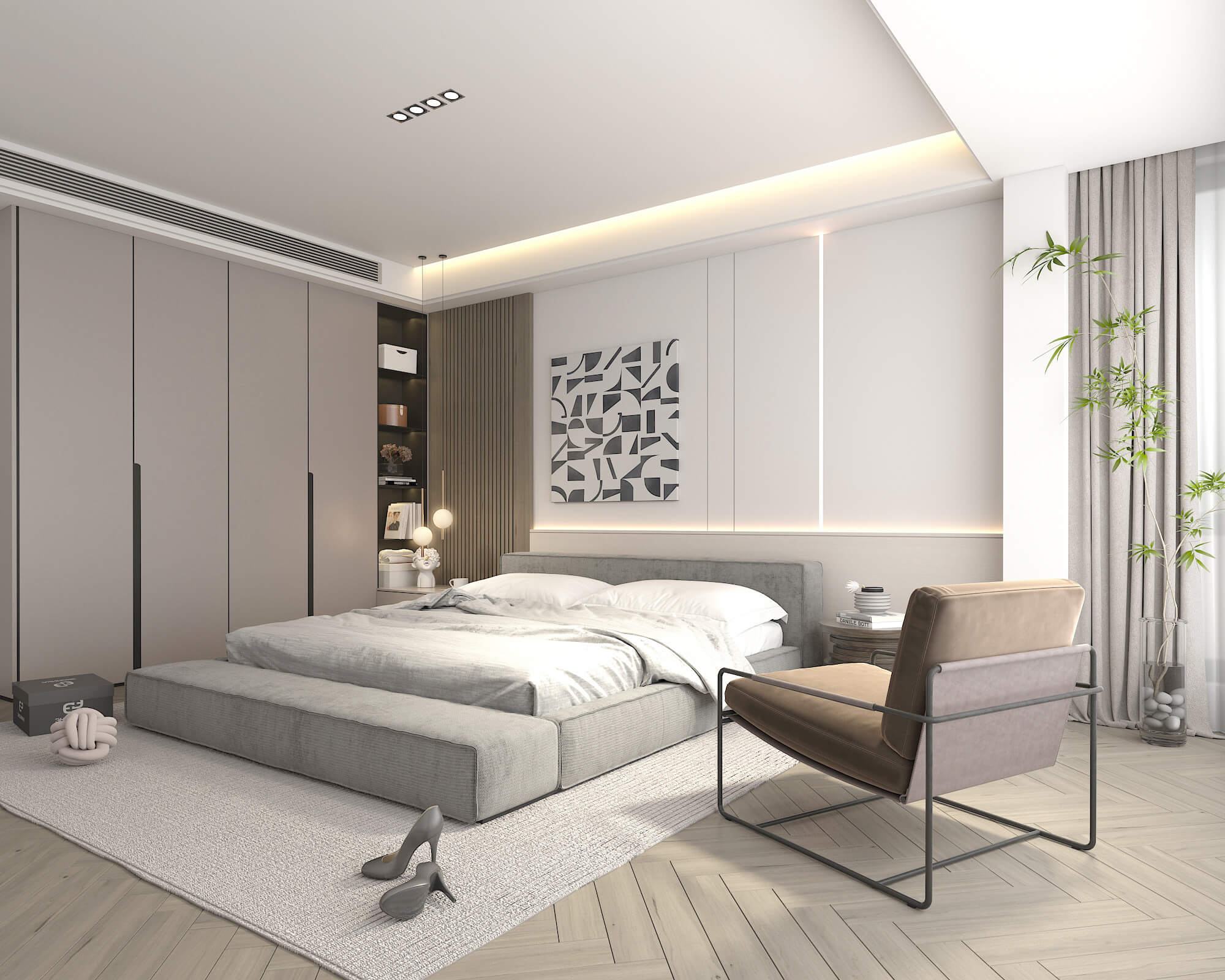 Modern Bedroom Interior Scene 28 - 3D Model by nhattuankts