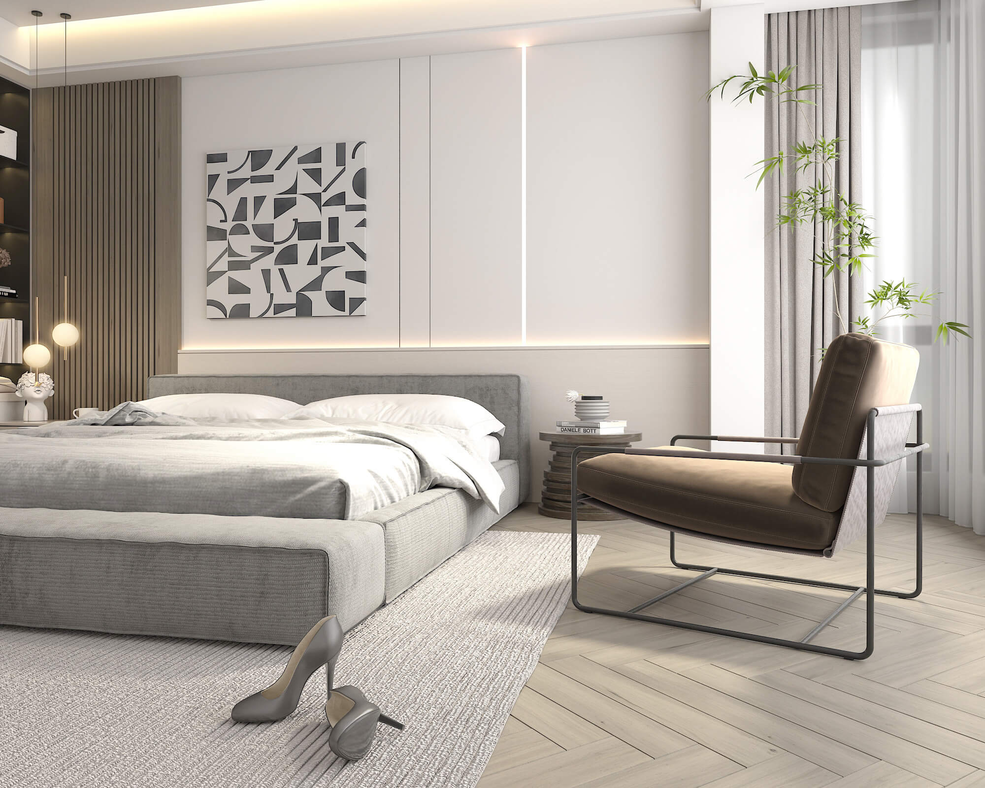Modern Bedroom Interior Scene 28 - 3D Model by nhattuankts