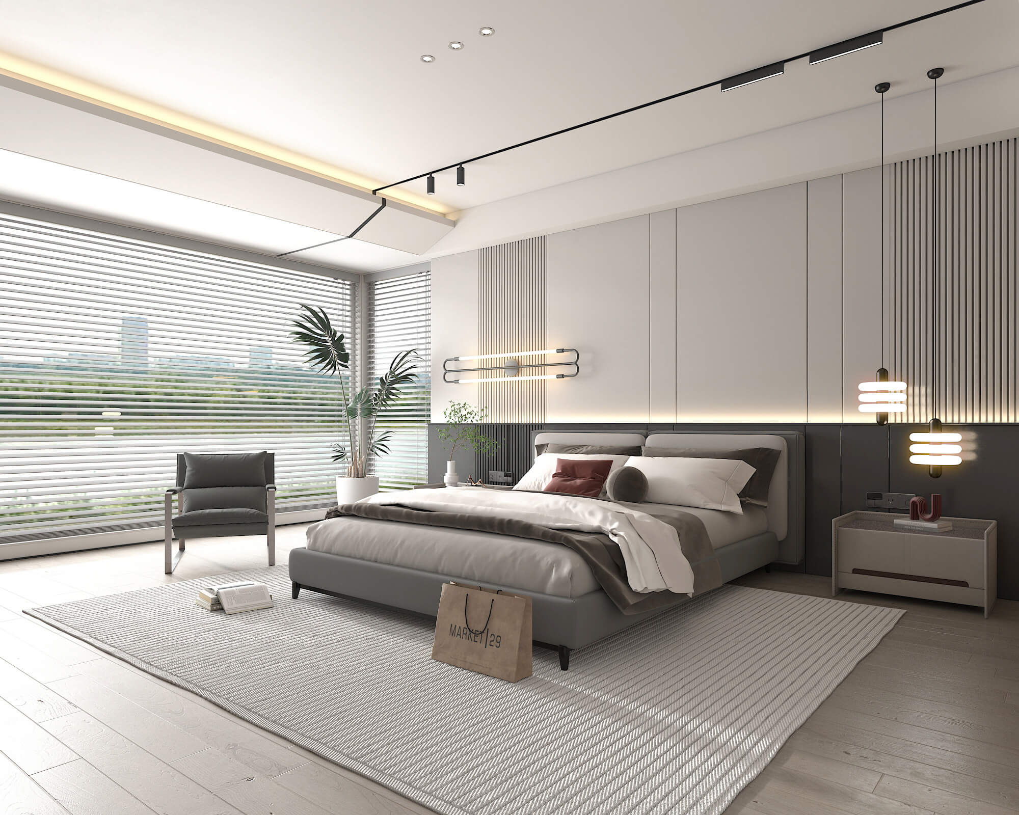 Modern Bedroom Interior Scene 29 - 3D Model by nhattuankts