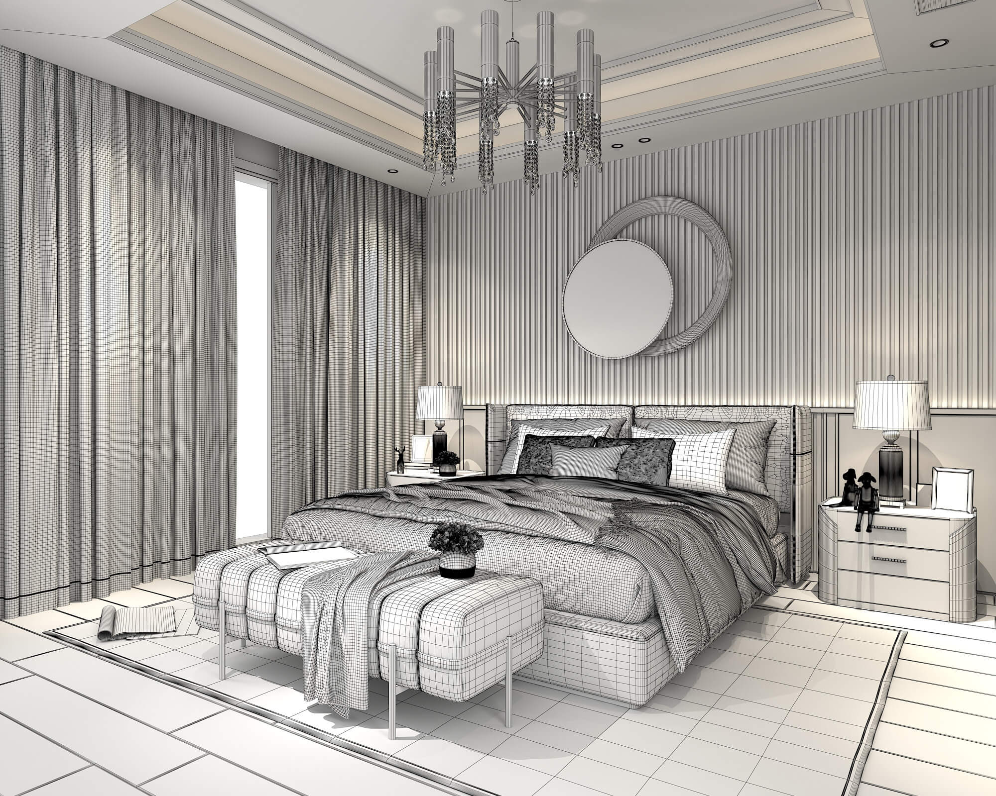 Modern Bedroom Interior Scene 31 - 3D Model by nhattuankts