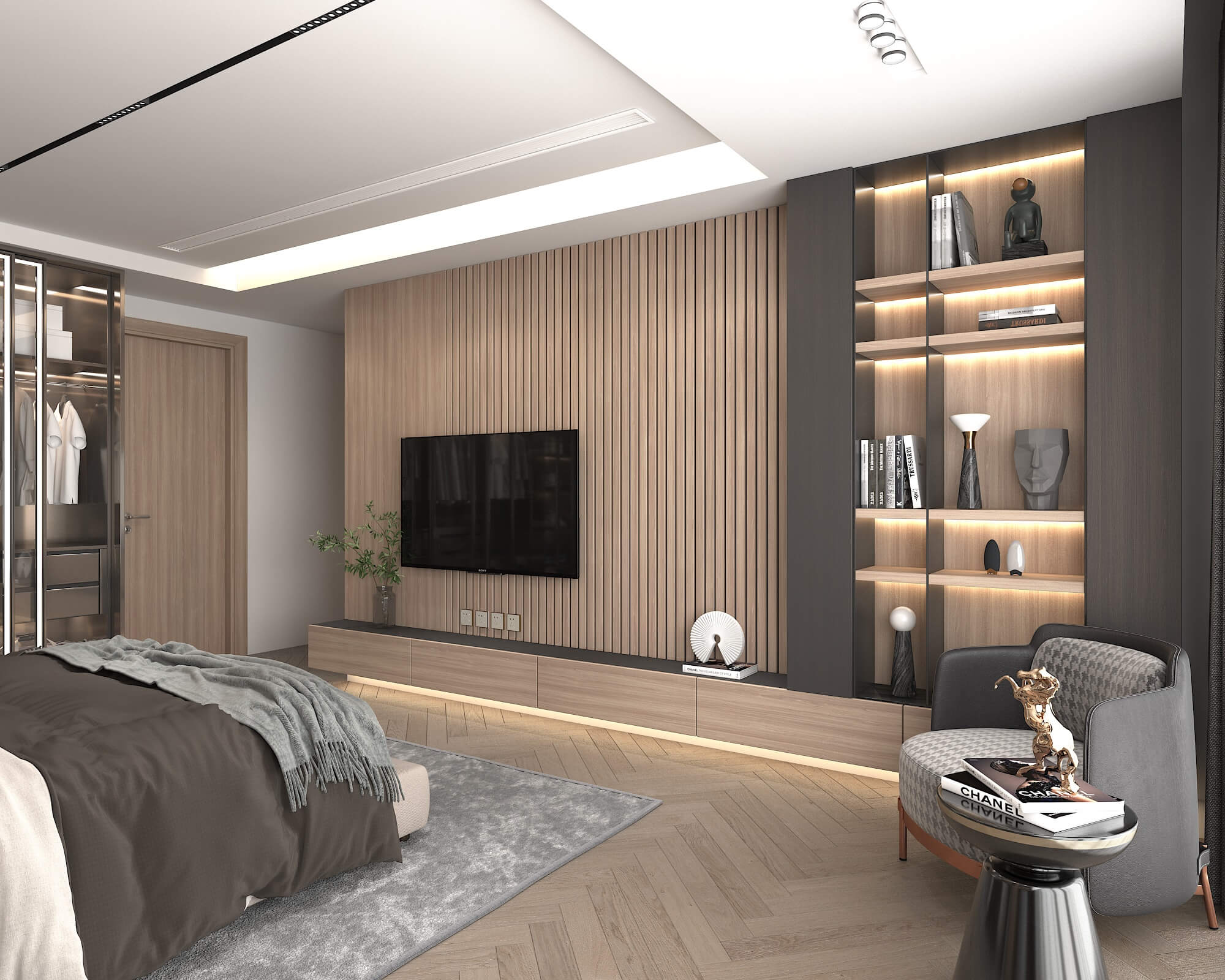 Modern Bedroom Interior Scene 32 - 3D Model by nhattuankts