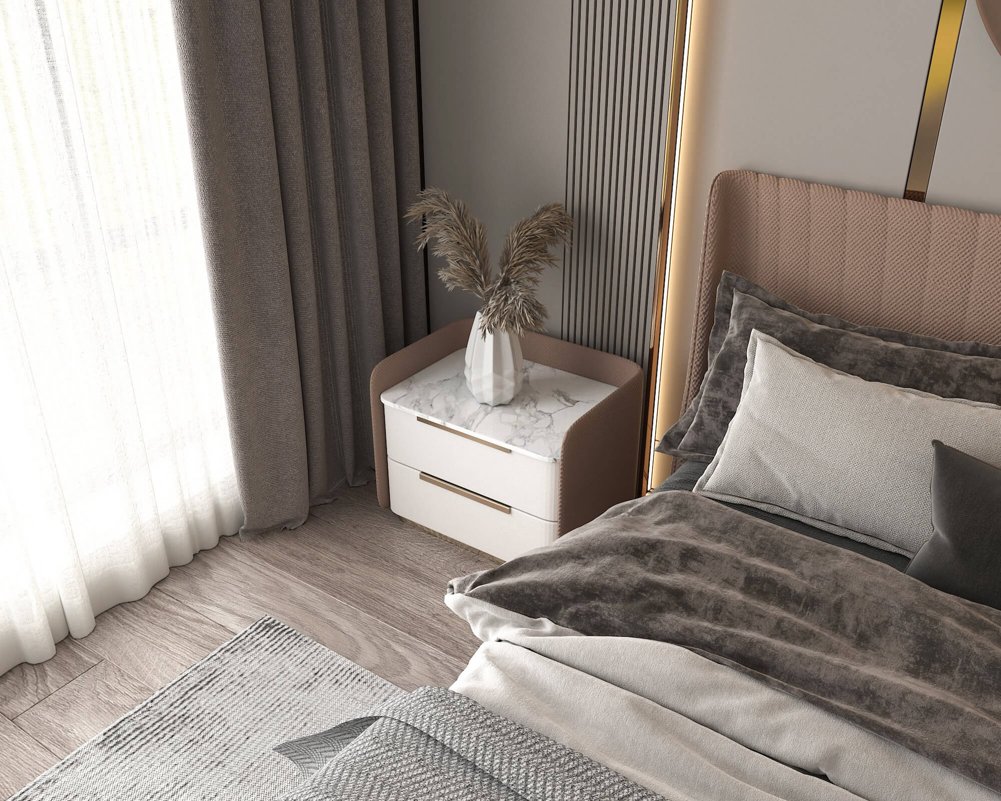 Modern Bedroom Interior Scene 5 - 3D Model by nhattuankts