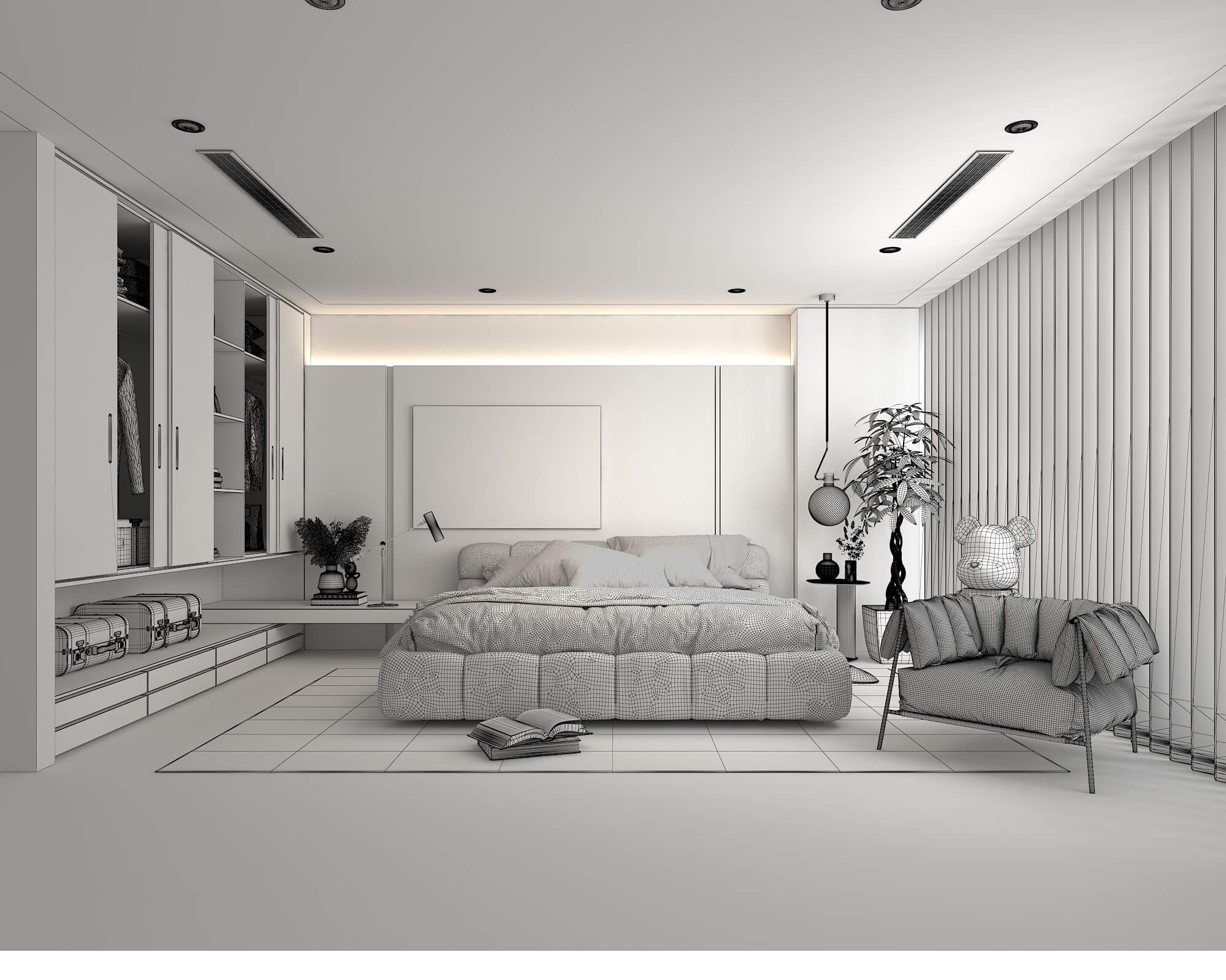 Modern Bedroom Scene 32 - 3D Model by nhattuankts