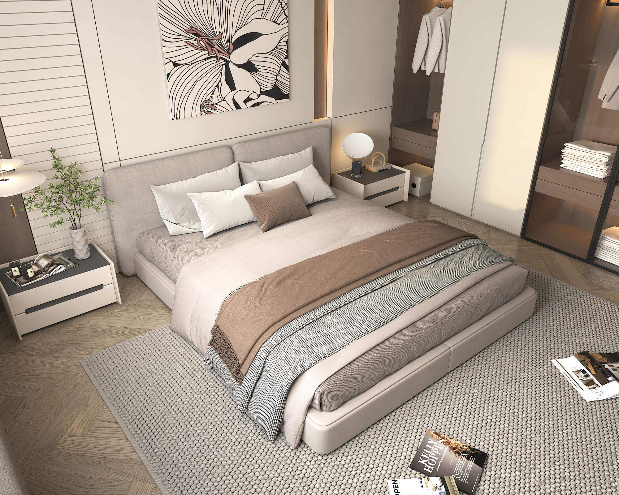 Modern Bedroom Scene 40 - 3D Model by nhattuankts