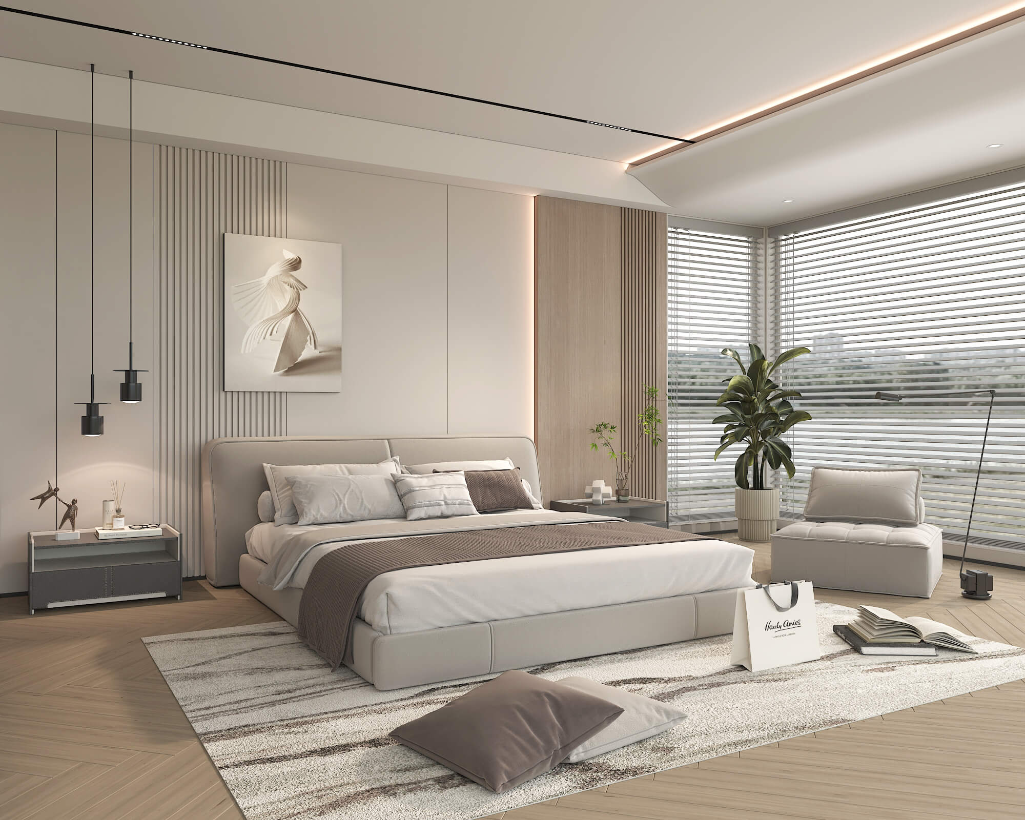 Modern Bedroom Scene 41 - 3D Model by nhattuankts