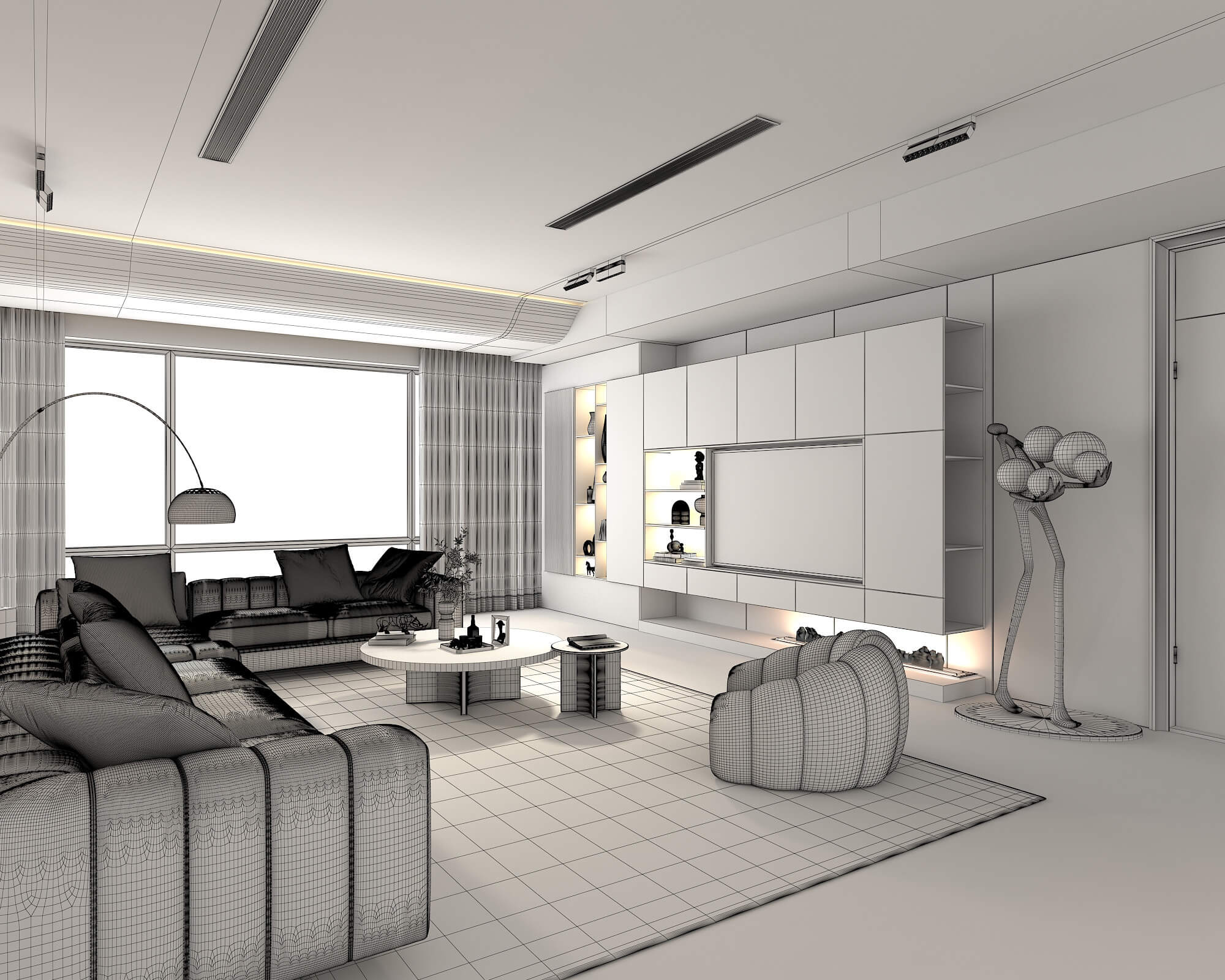 Modern Living Room Scene 2 - 3D Model by nhattuankts