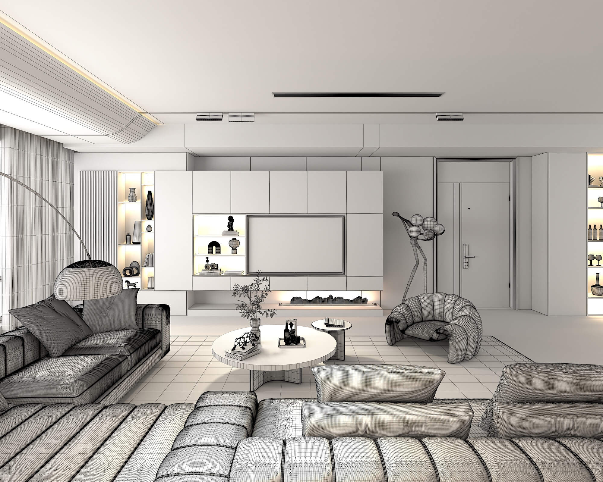 Modern Living Room Scene 2 - 3D Model by nhattuankts