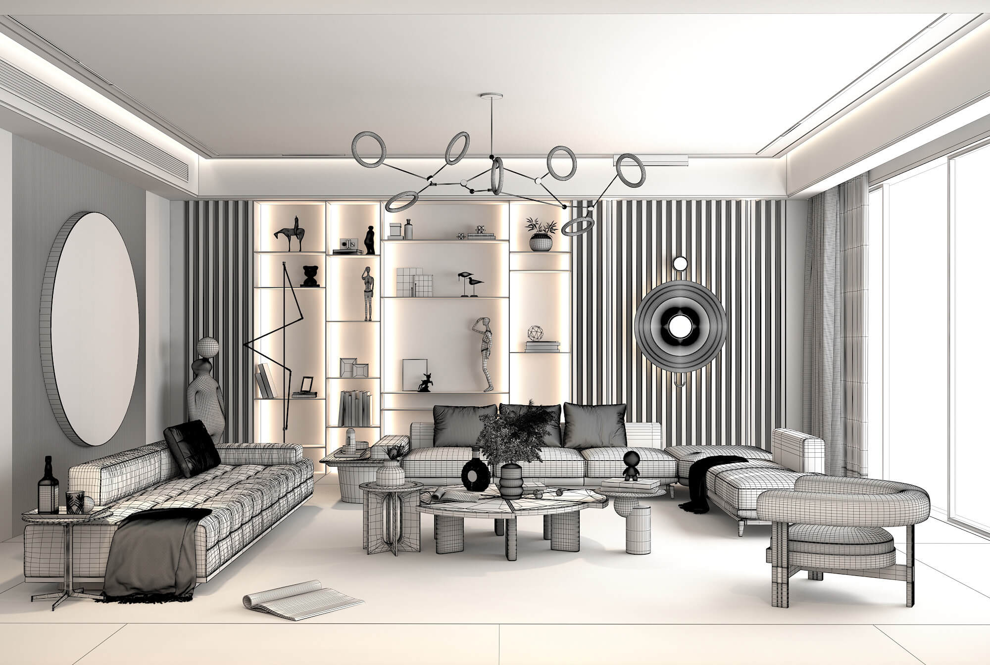 Modern Living Room Scene 3 - 3D Model by nhattuankts