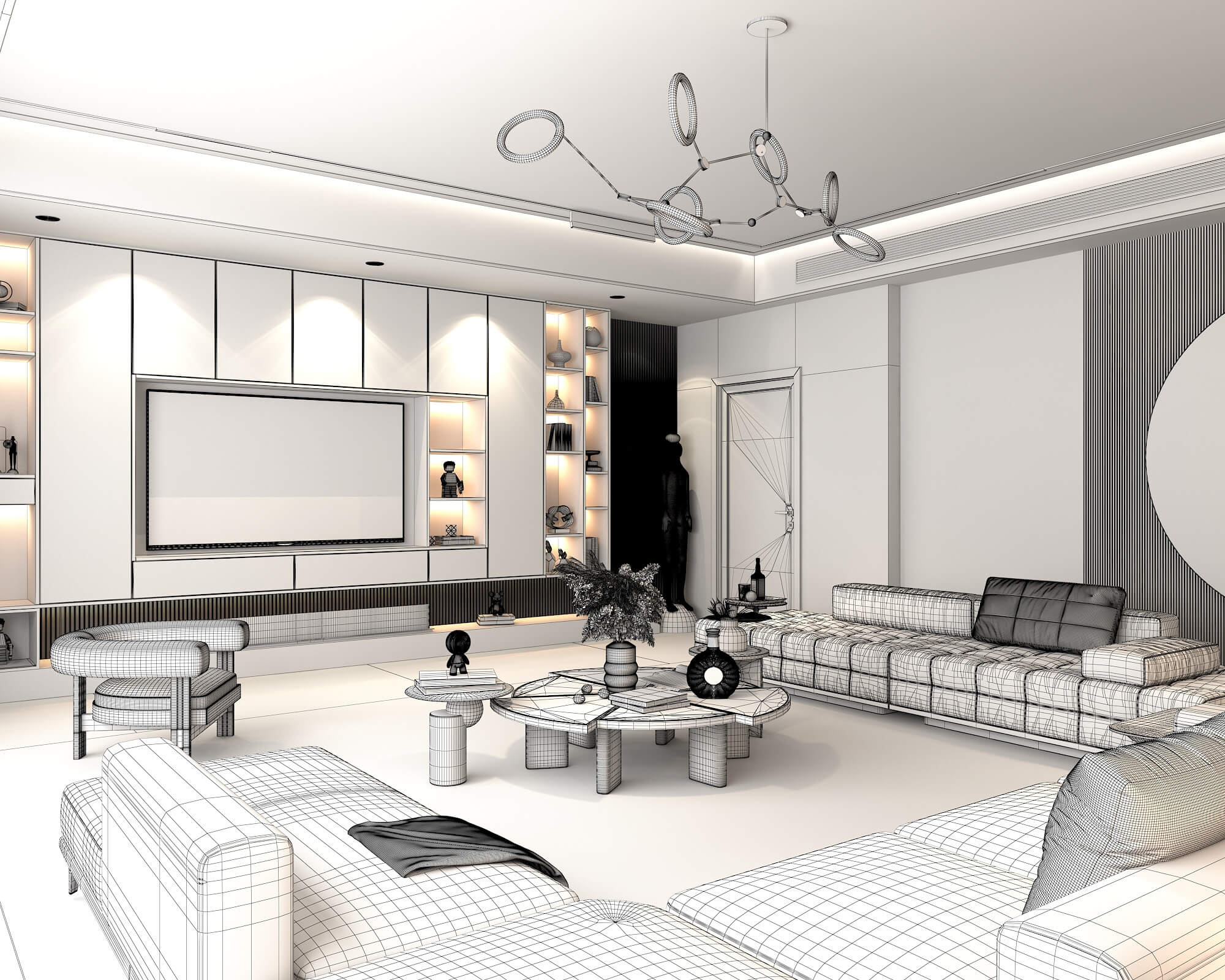 Modern Living Room Scene 3 - 3D Model by nhattuankts