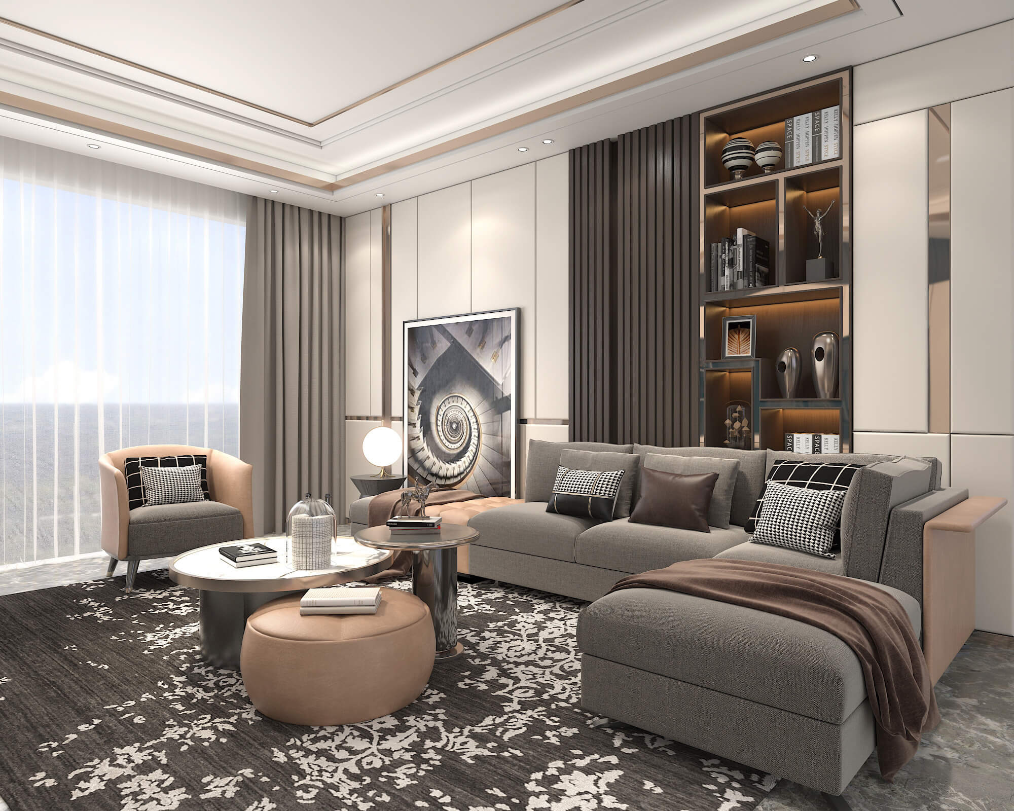 Modern Living Room Scene 4 - 3D Model by nhattuankts