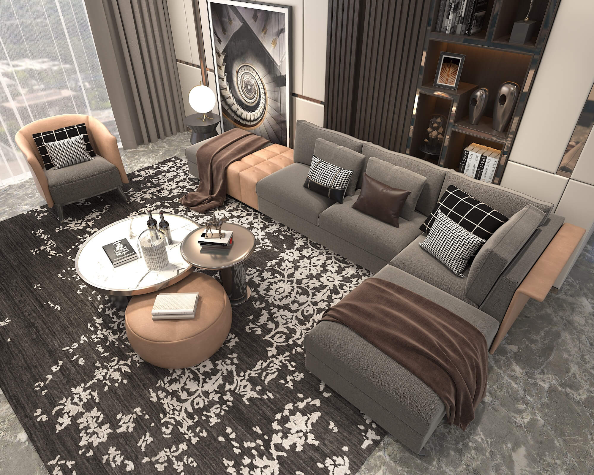 Modern Living Room Scene 4 - 3D Model by nhattuankts
