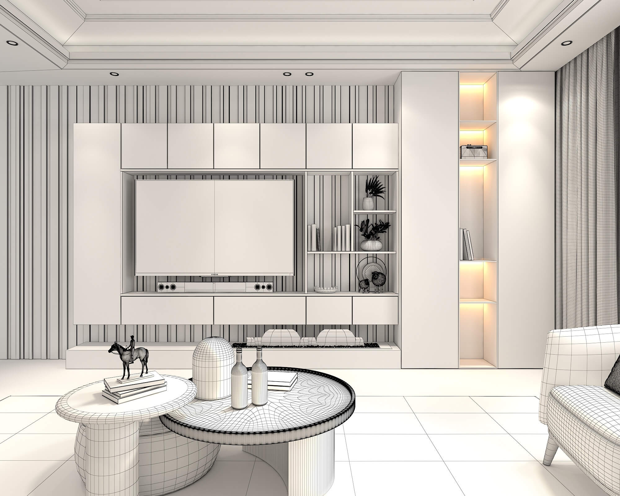 Modern Living Room Scene 4 - 3D Model by nhattuankts