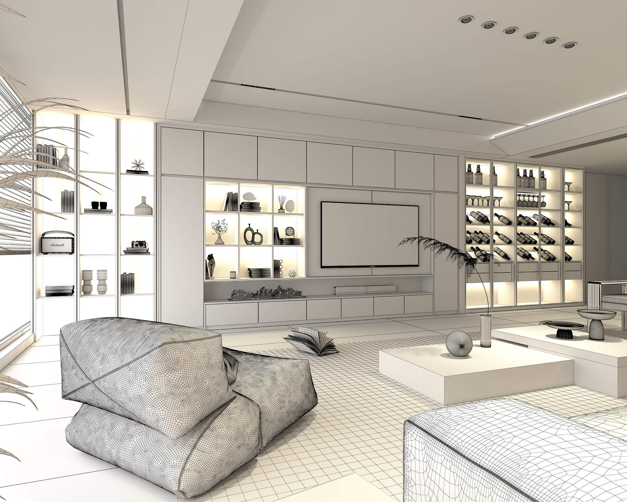 Modern Living Room Scene 5 - 3D Model by nhattuankts