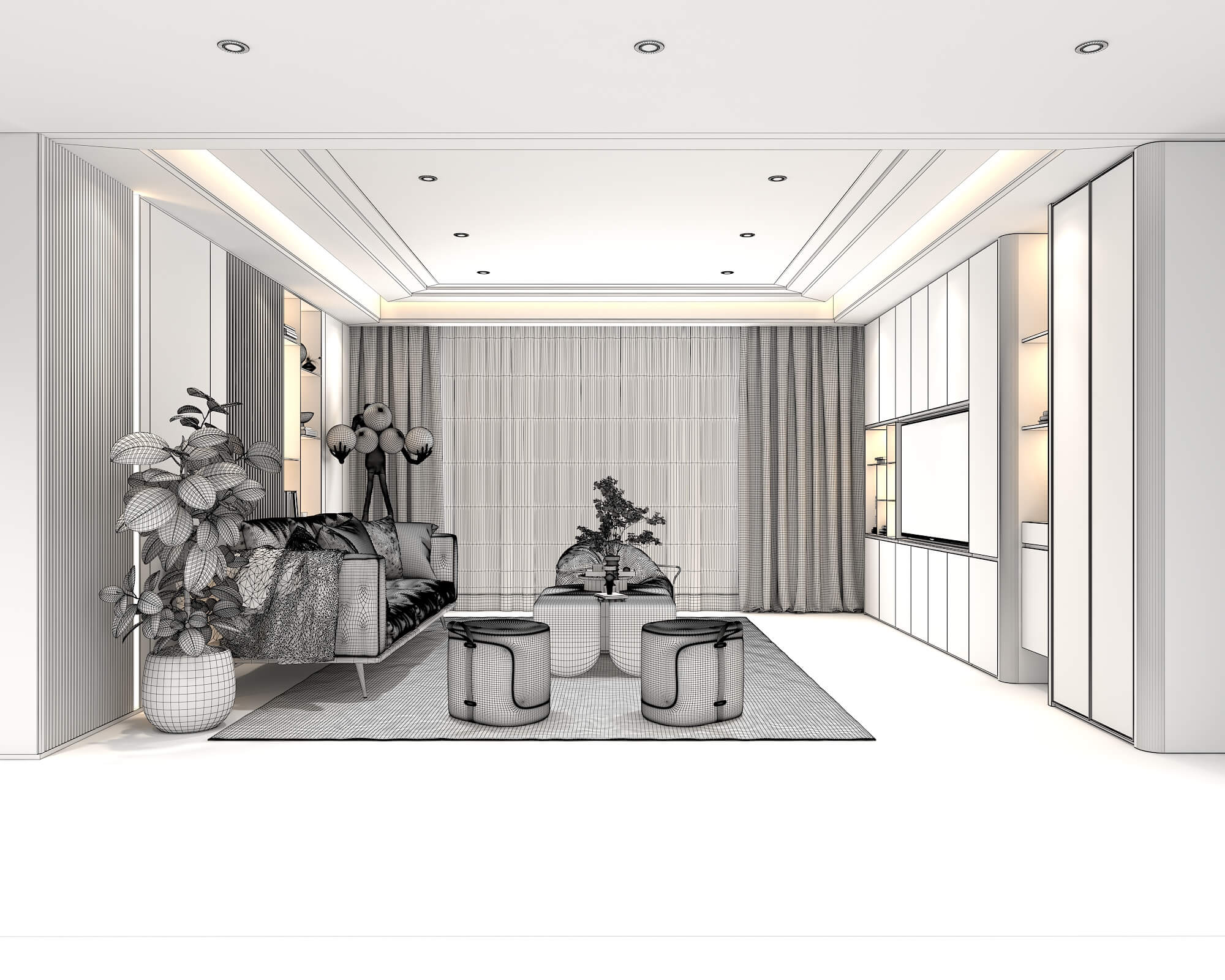 Modern Living Room Scene 7 - 3D Model by nhattuankts