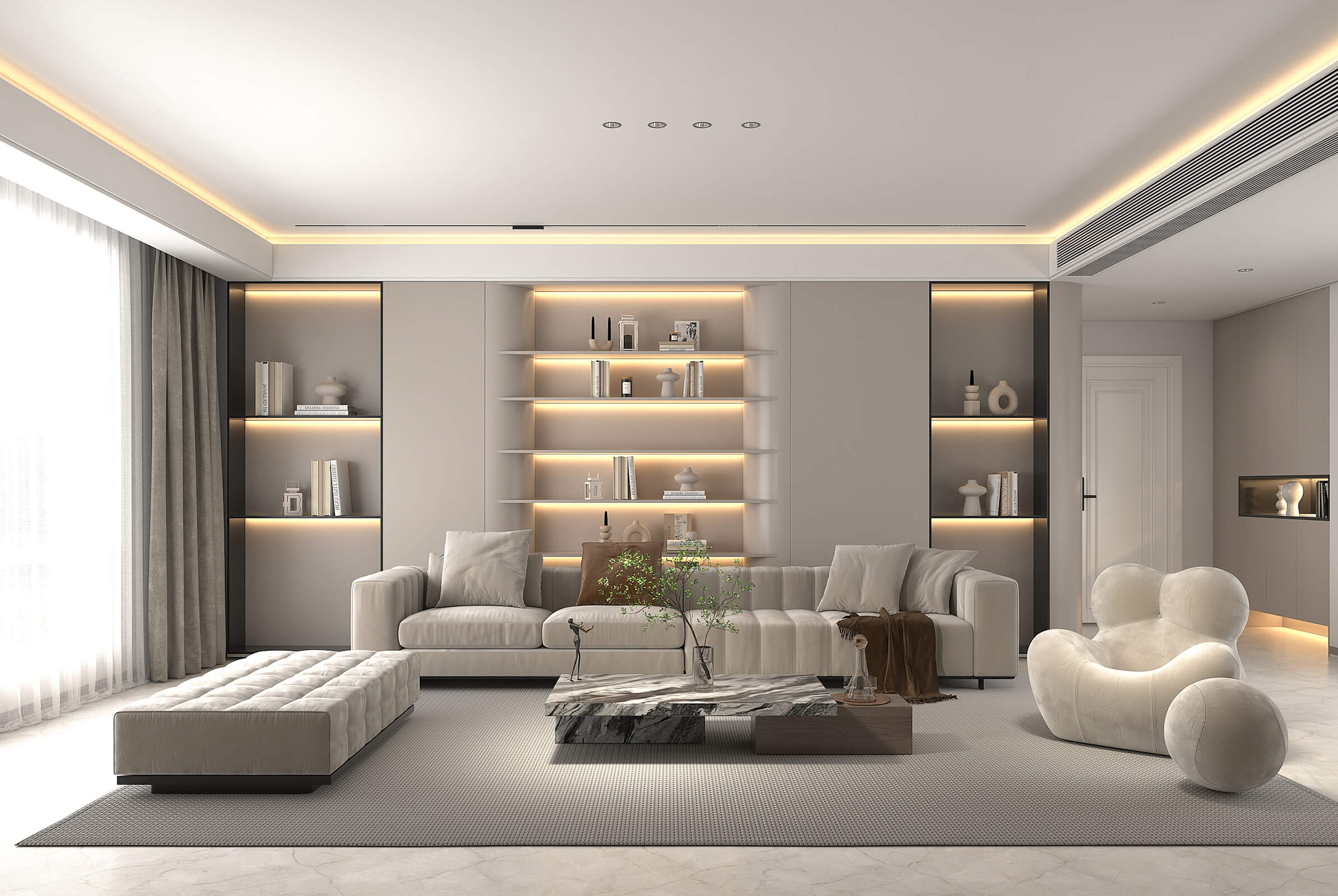 Modern Living Room Scene 9 - 3D Model by nhattuankts